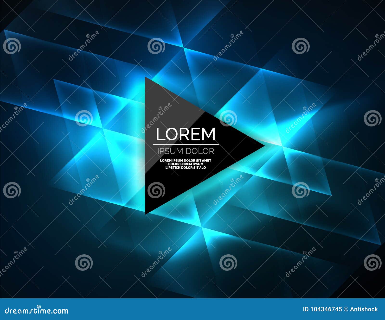 Color Neon Glowing Triangles, Abstract Background Stock Vector ...