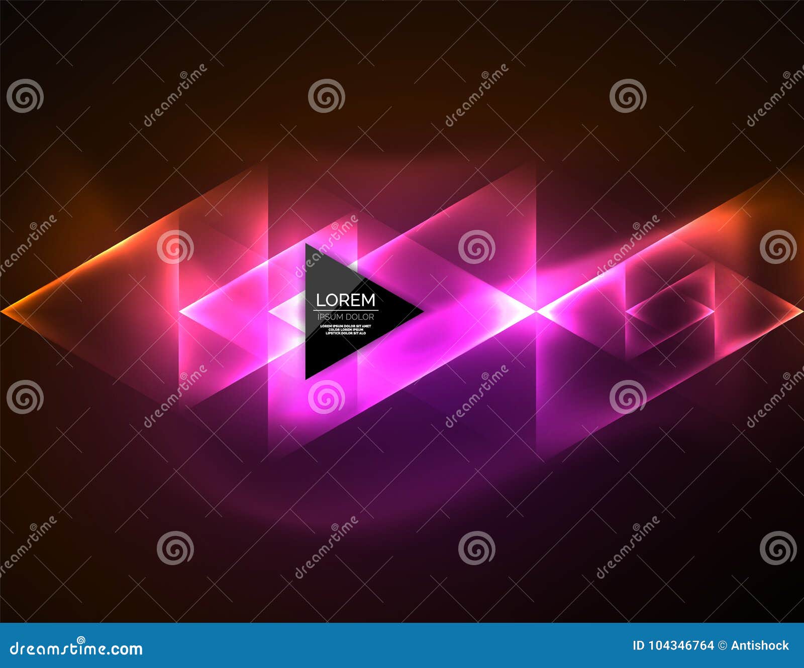 Color Neon Glowing Triangles, Abstract Background Stock Vector ...
