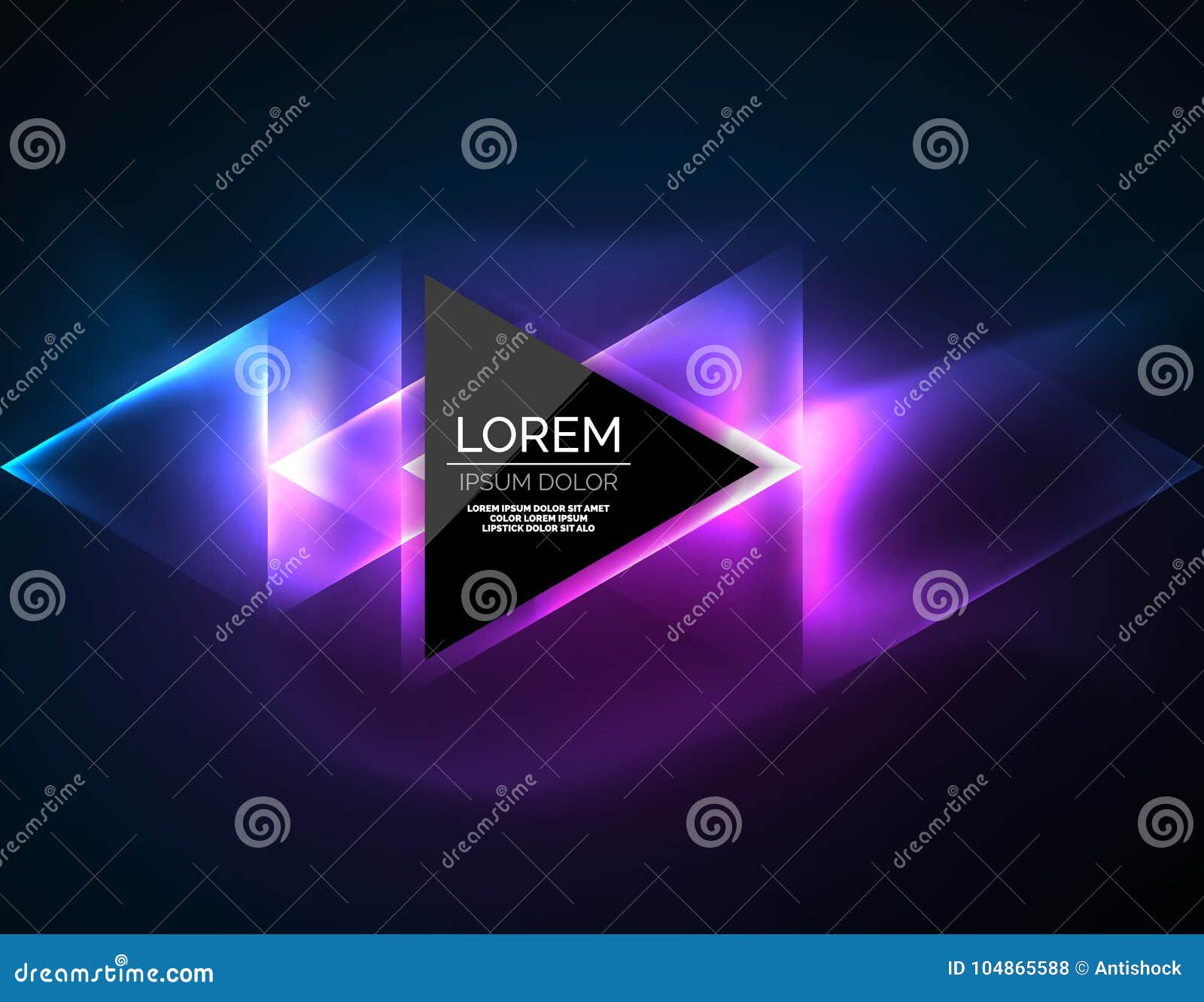 Color Neon Glowing Triangles, Abstract Background Stock Vector ...