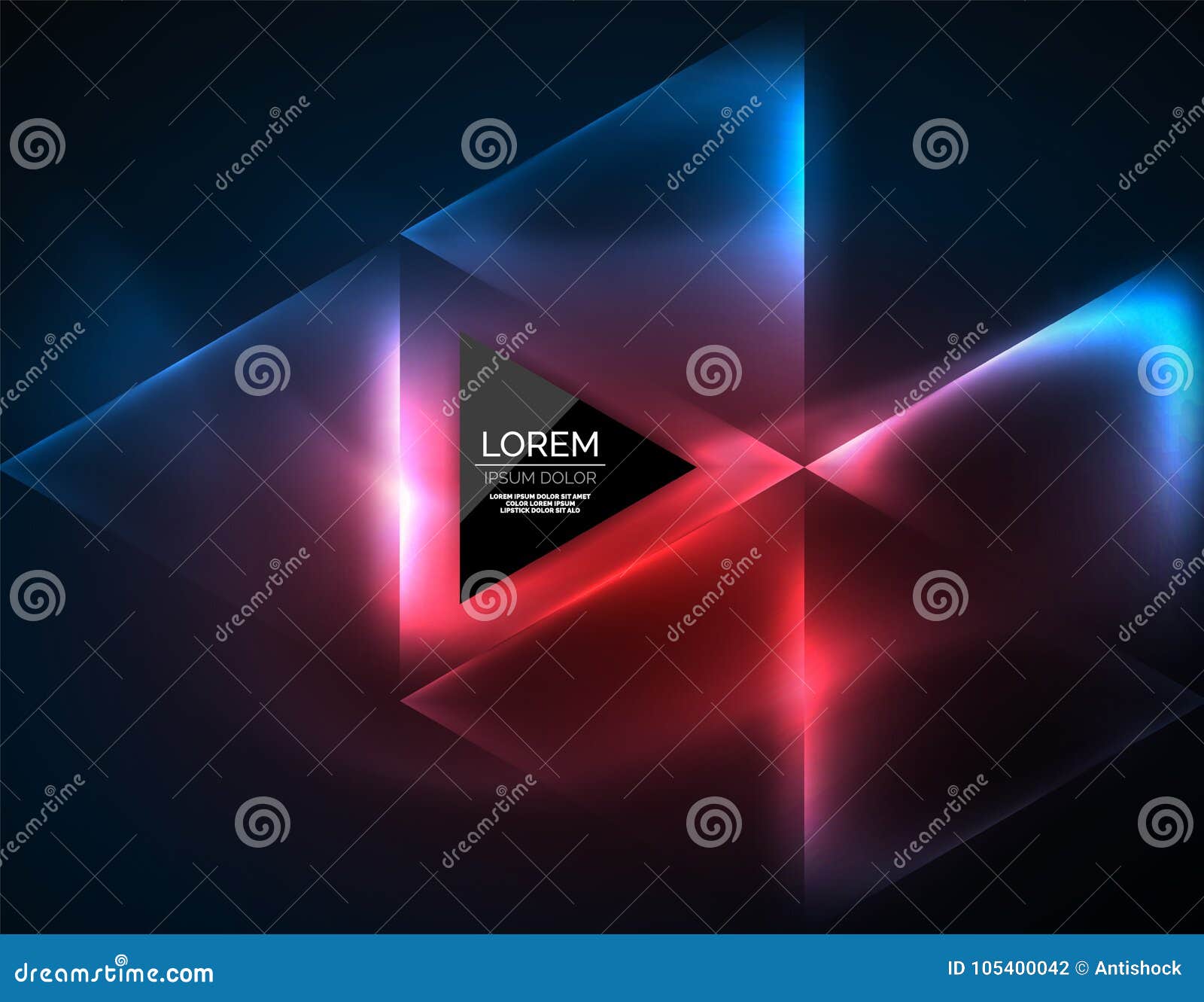 Color Neon Glowing Triangles, Abstract Background Stock Vector ...