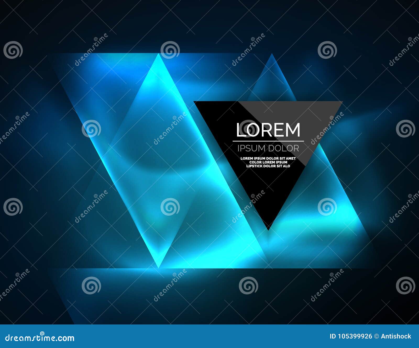 Color Neon Glowing Triangles, Abstract Background Stock Vector ...