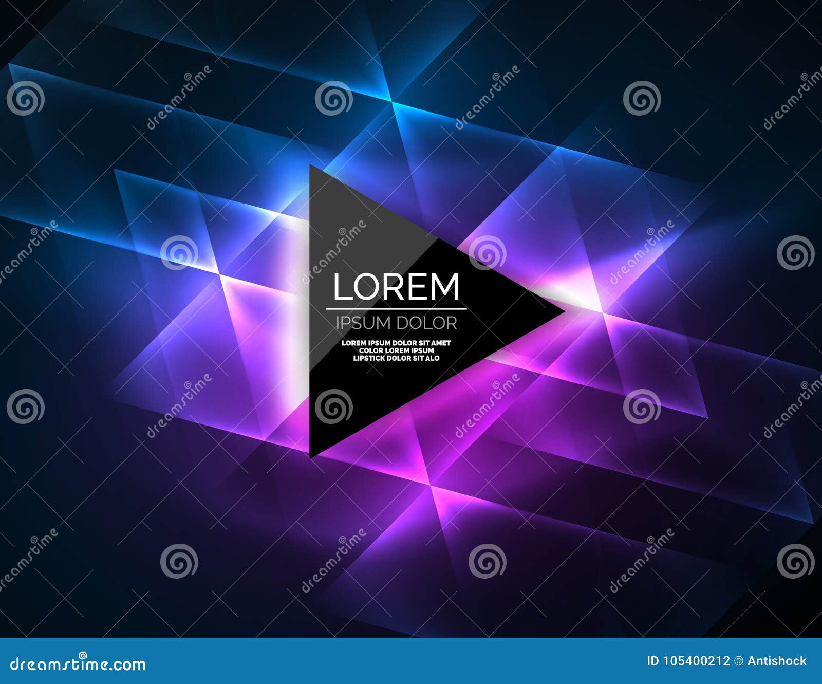 Color Neon Glowing Triangles, Abstract Background Stock Vector ...