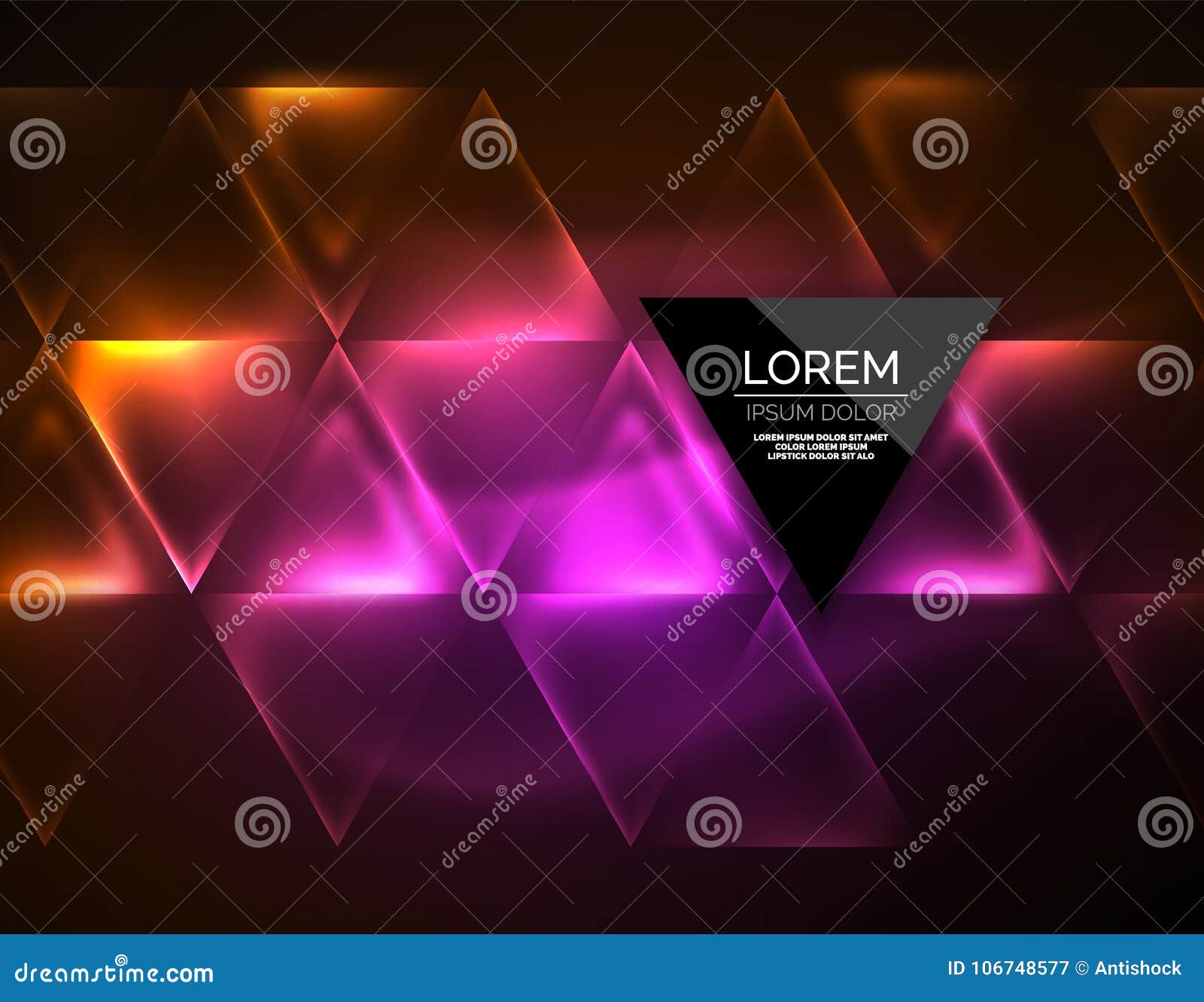 Color Neon Glowing Triangles, Abstract Background Stock Vector ...