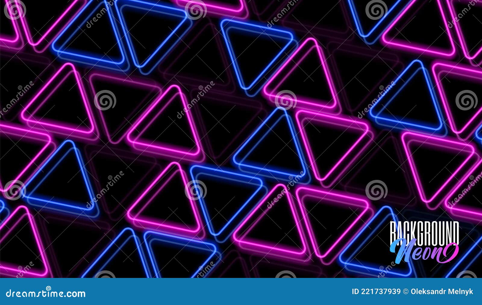 Color Neon Glowing Triangles. Vector Techno Glowing Space. Hi-tech ...