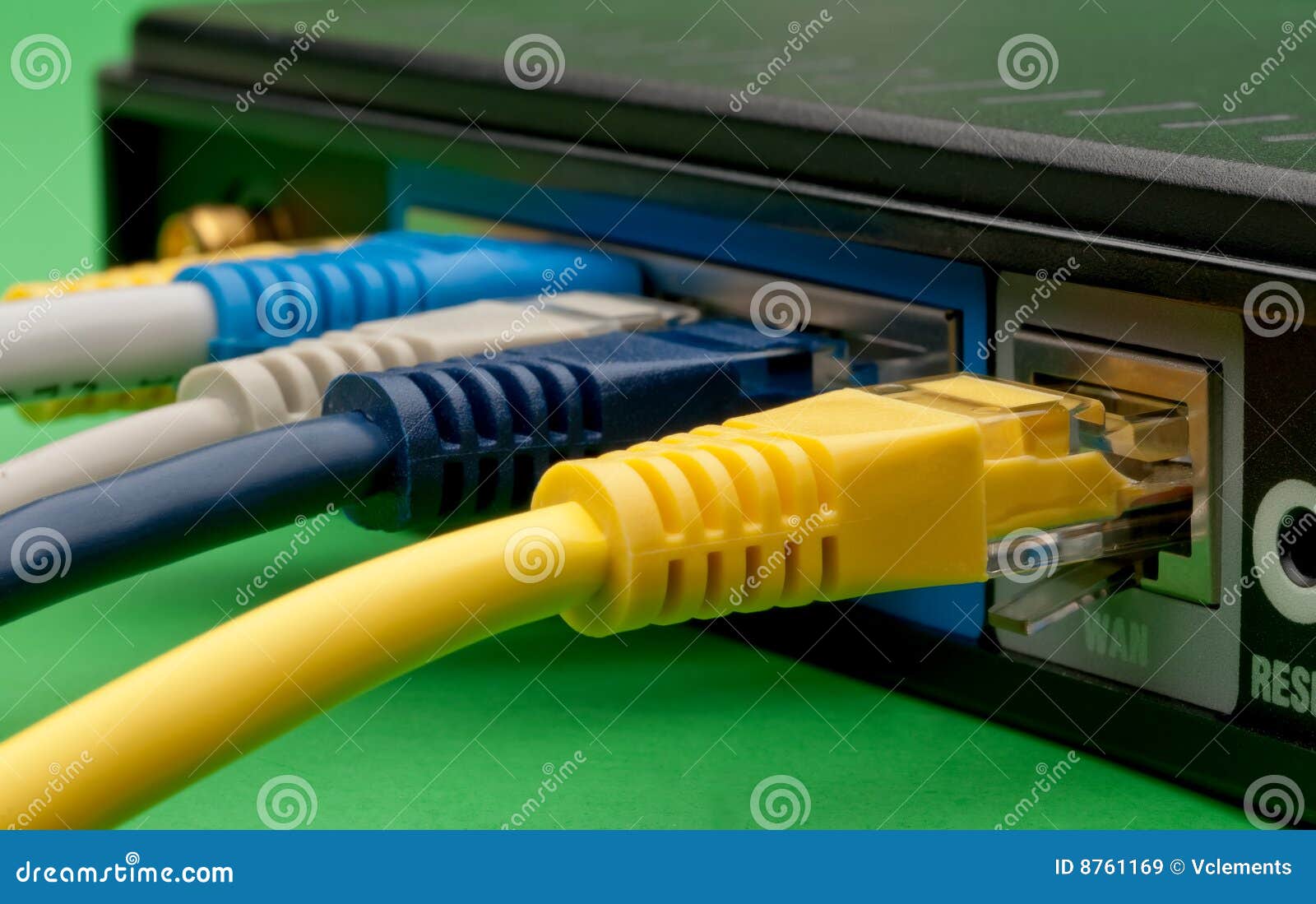 Color Network Cables Plugged into a Route Stock Image - Image of cat5 ...