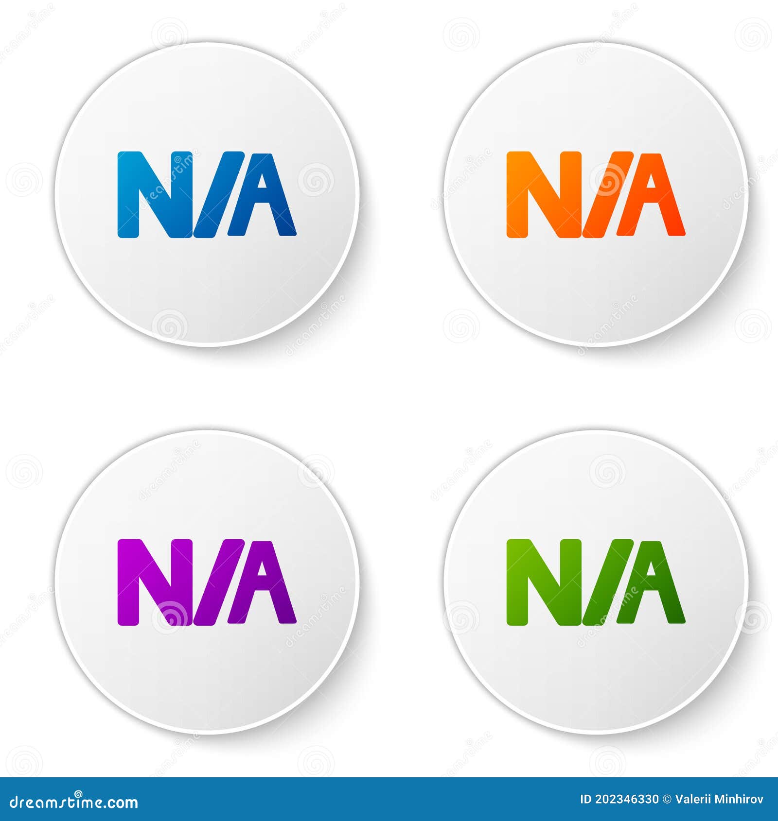 Color Not Applicable Icon Isolated On White Background Set Icons In Circle Buttons Stock Vector