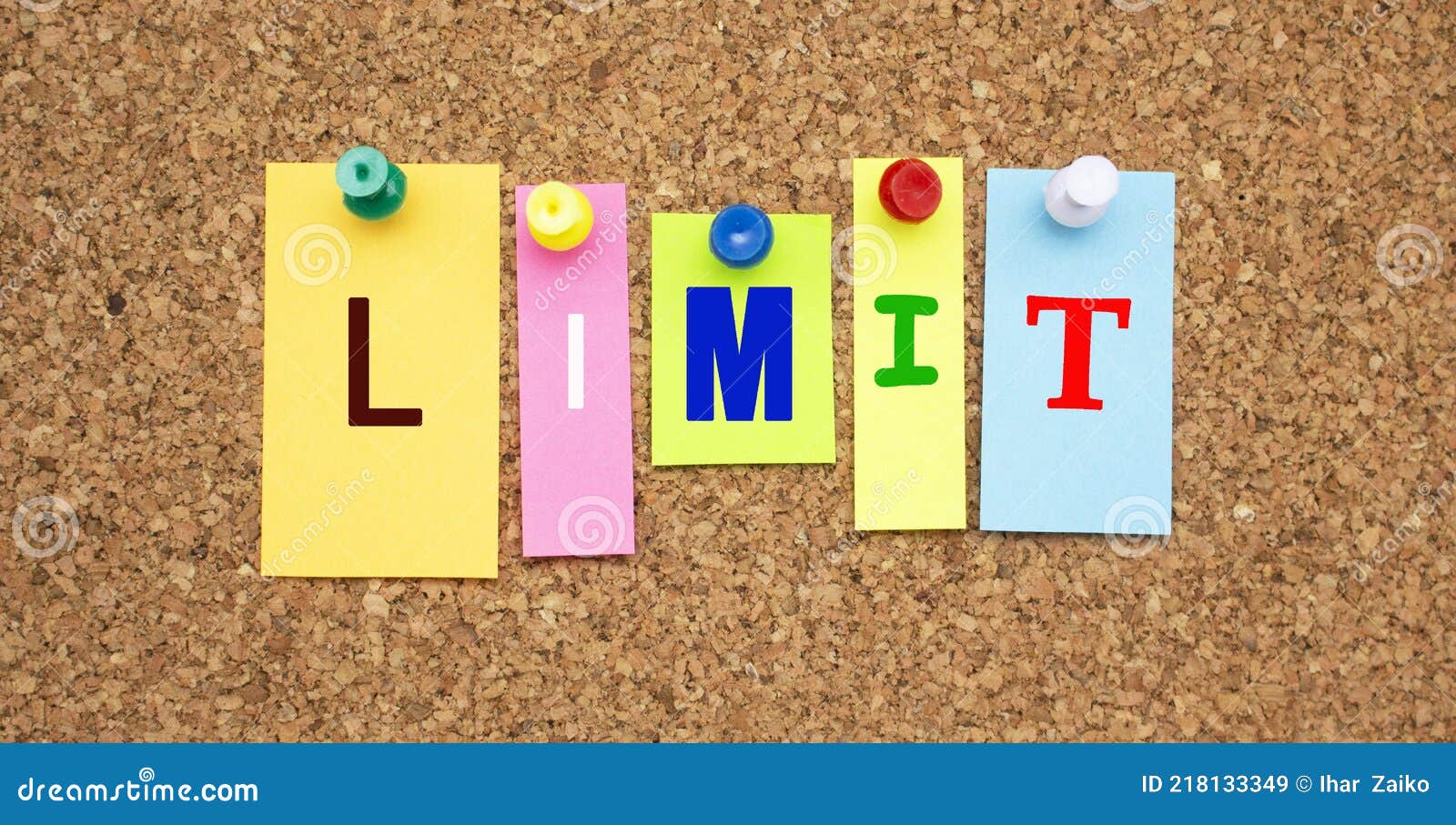 Color Notes with Letters Pinned on a Board. Word LIMIT Stock ...