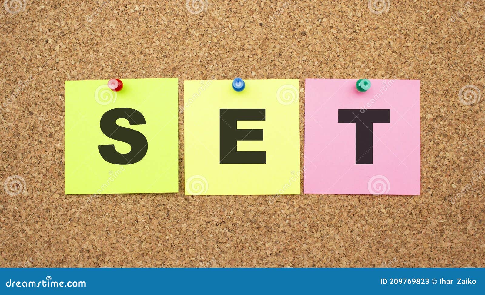 Color Notes with Letters Pinned on a Board. Word SET Stock Image ...