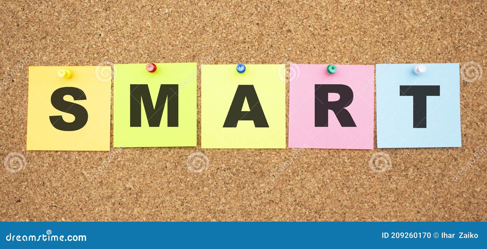Color Notes with Letters Pinned on a Board. Word SMART Stock Photo ...