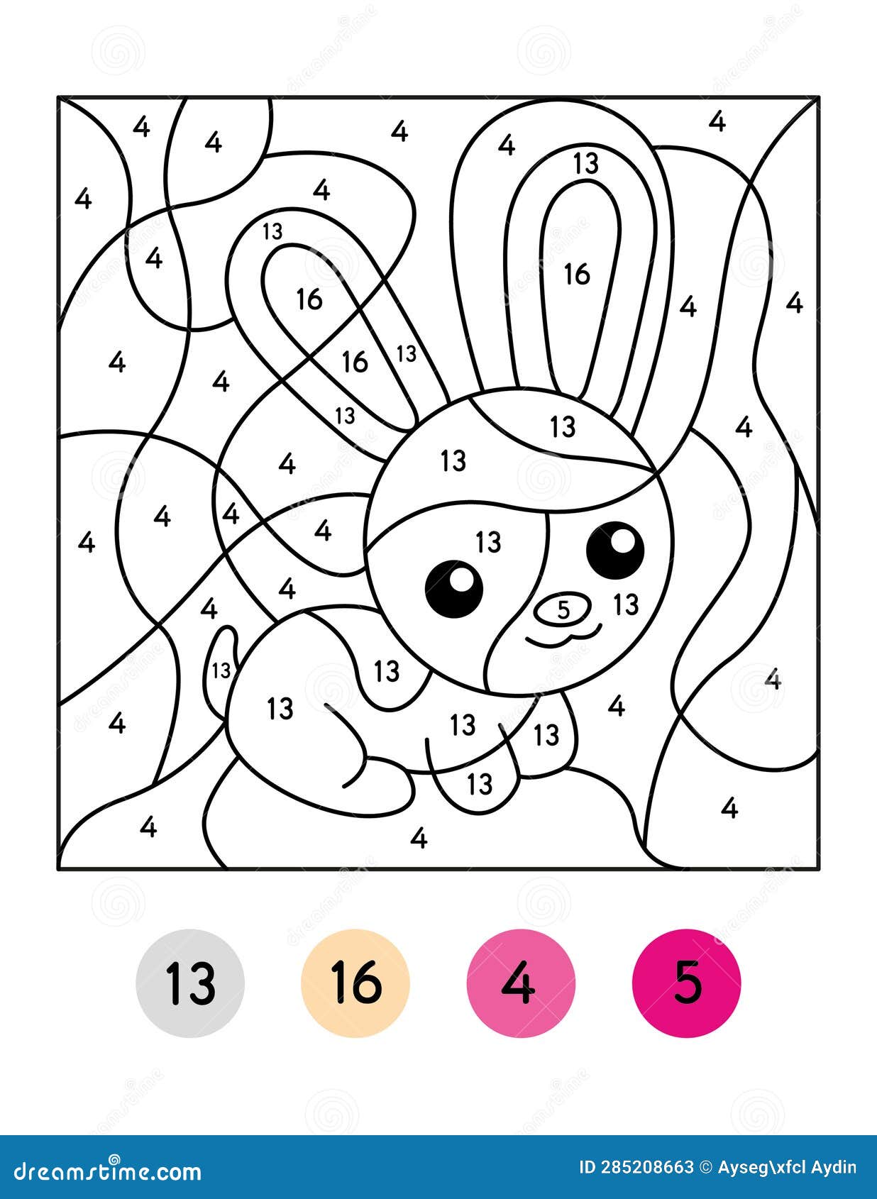 Kids Coloring Page: Color by Number, Color by Code Stock Vector ...