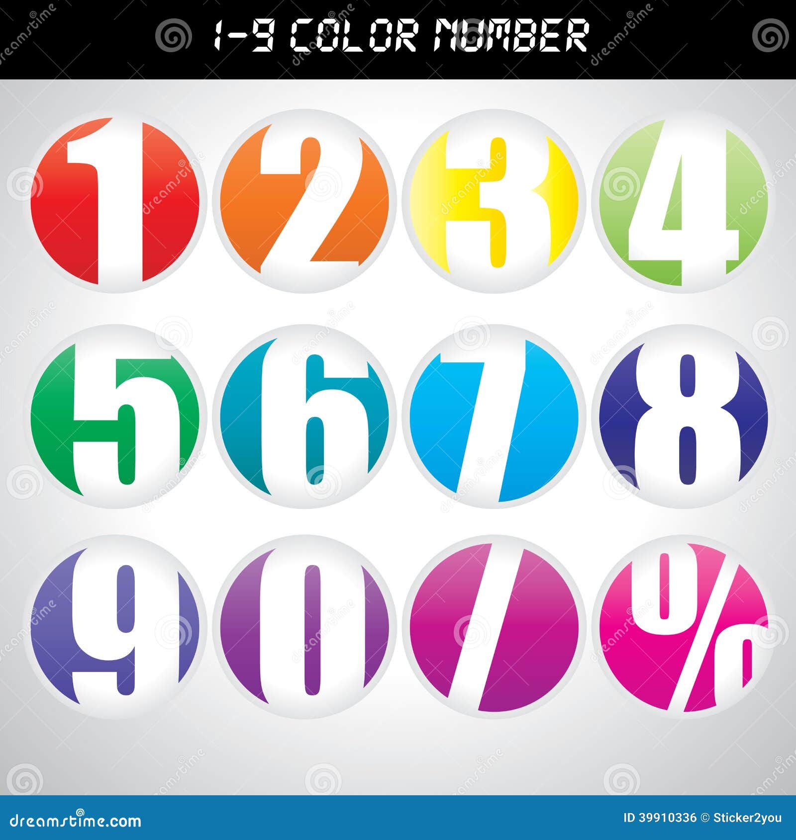 Color Number icons stock vector. Illustration of green - 39910336