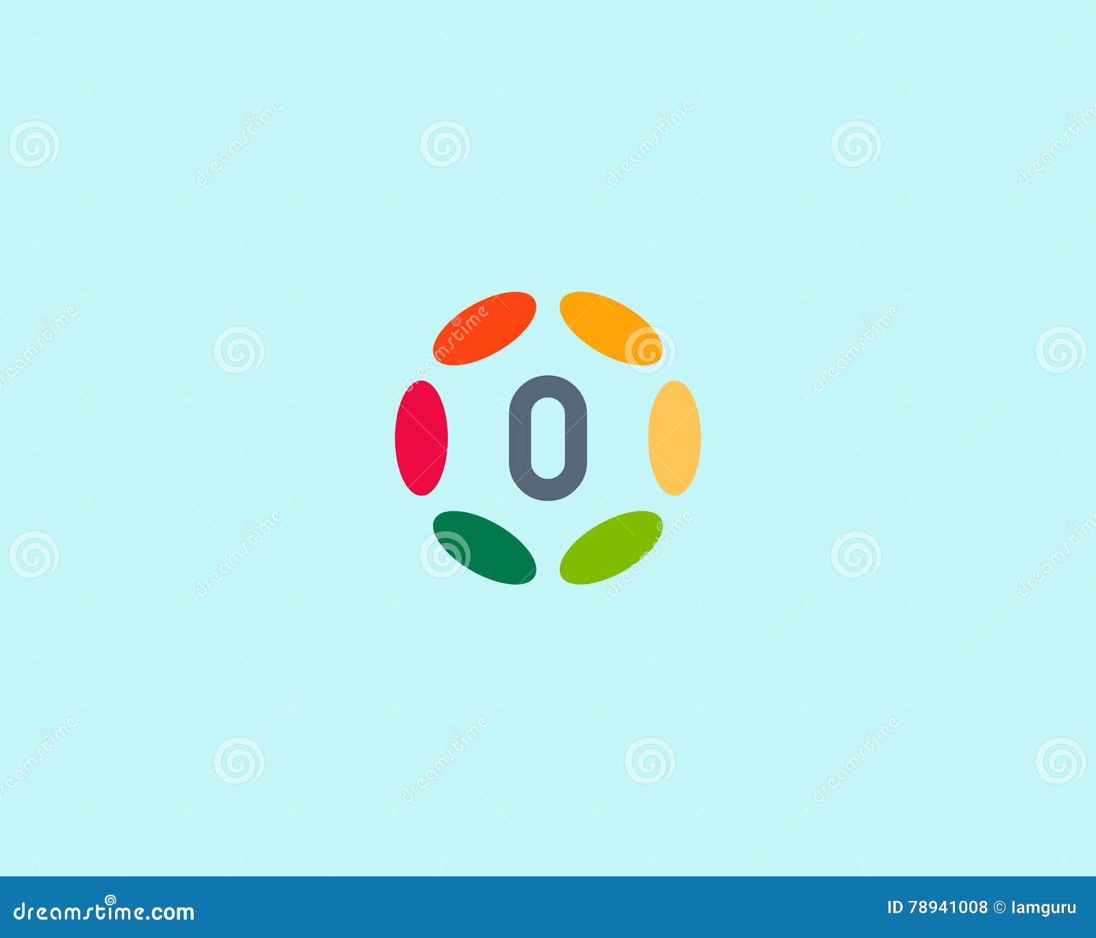 Color Number 0 Logo Icon Vector Design. Hub Frame Numeral Logotype ...