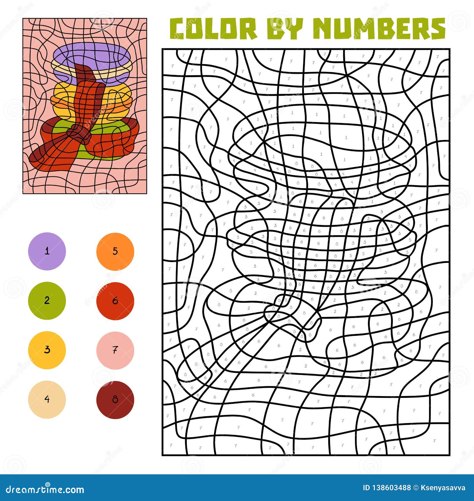 Color by number, Macaroons stock vector. Illustration of dessert ...