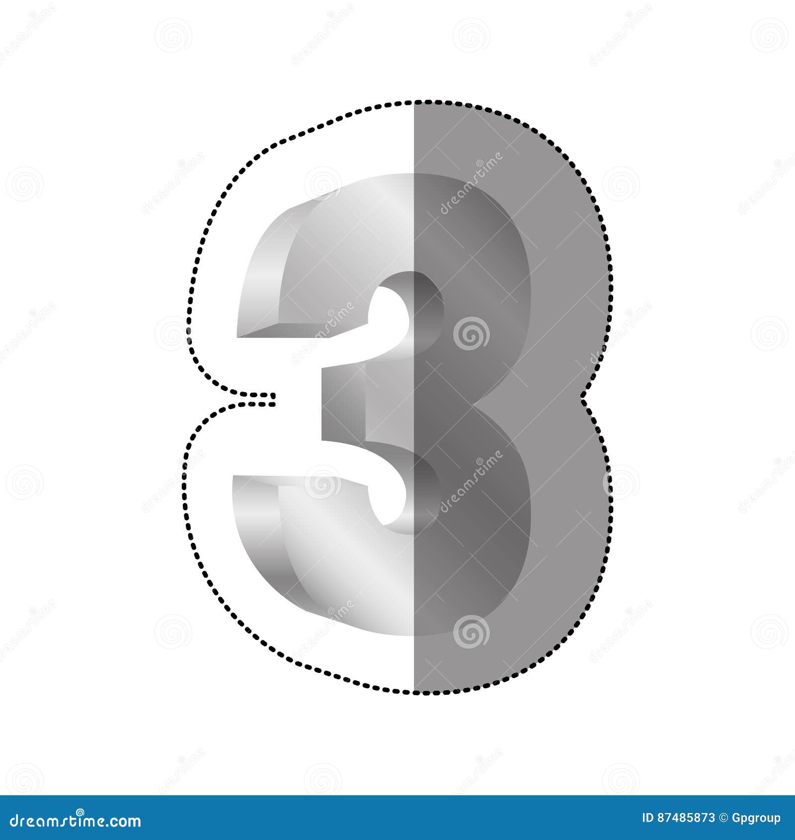 Color number three icon stock illustration. Illustration of aluminum ...