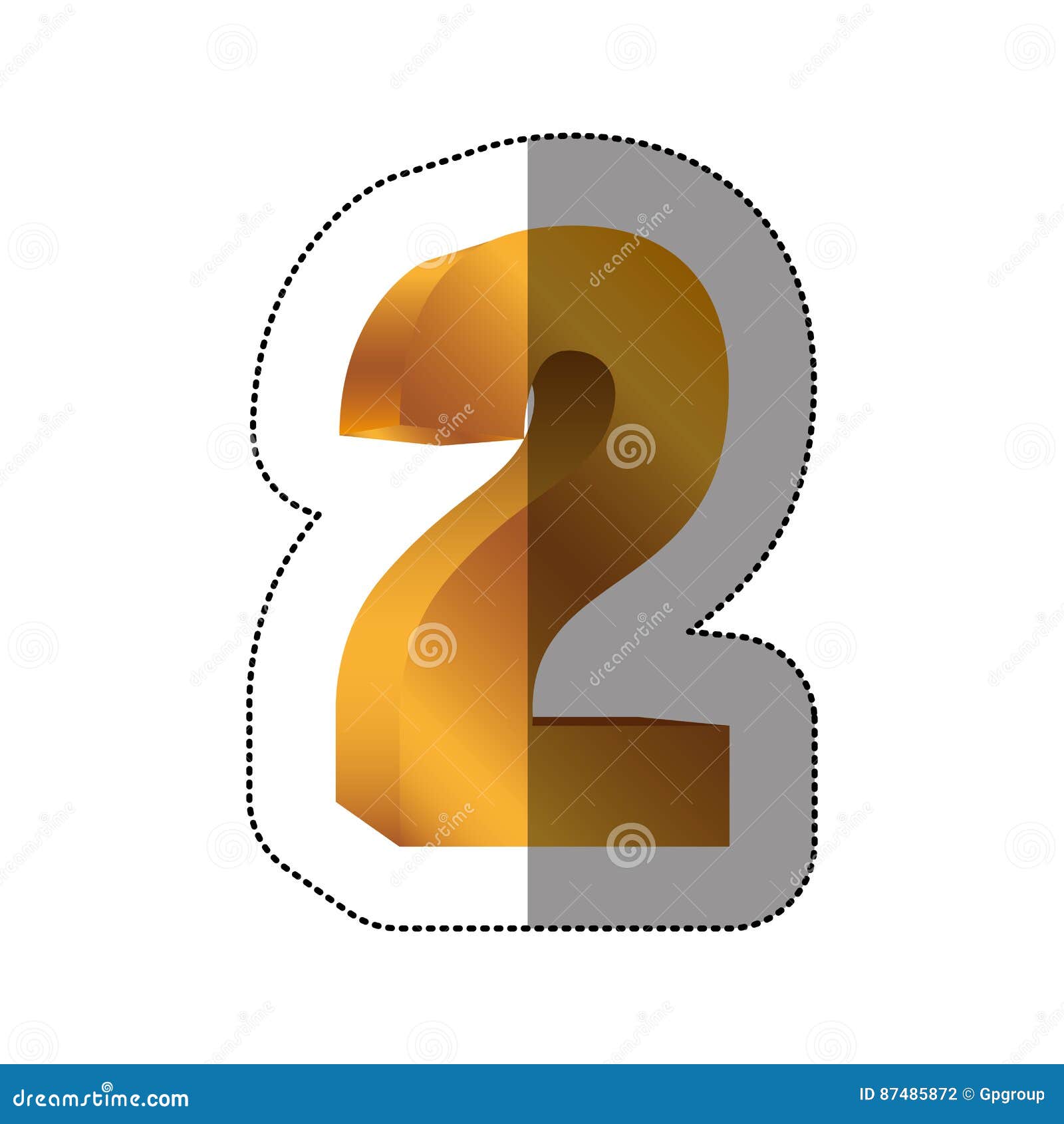 Color number two icon stock illustration. Illustration of label - 87485872