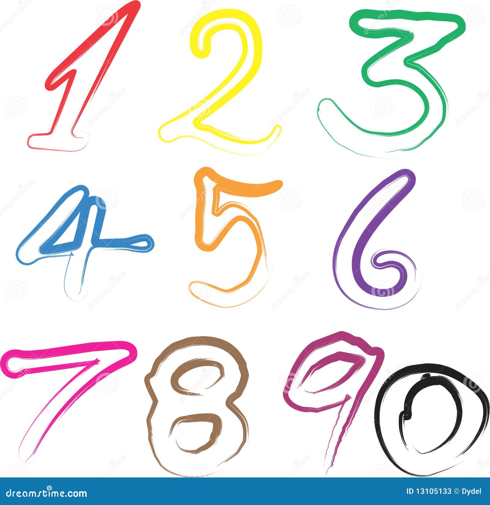 Color numbers stock illustration. Illustration of gradient - 13105133