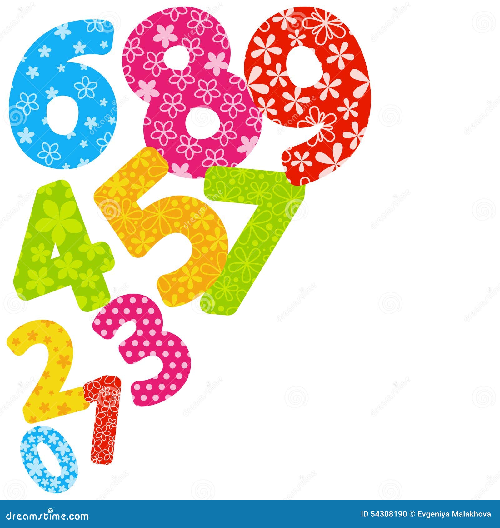 Color numbers stock vector. Illustration of education - 54308190