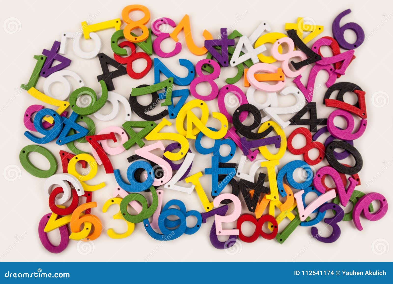 Colored Numerals on a White Background Stock Photo - Image of preschool ...