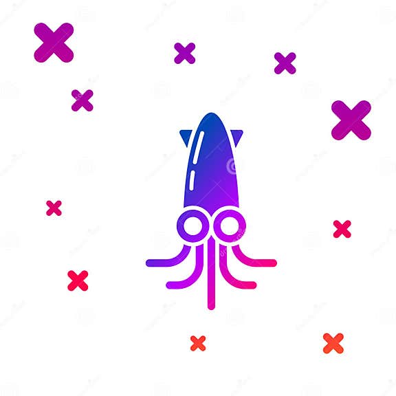 Color Octopus Icon Isolated on White Background. Gradient Random ...