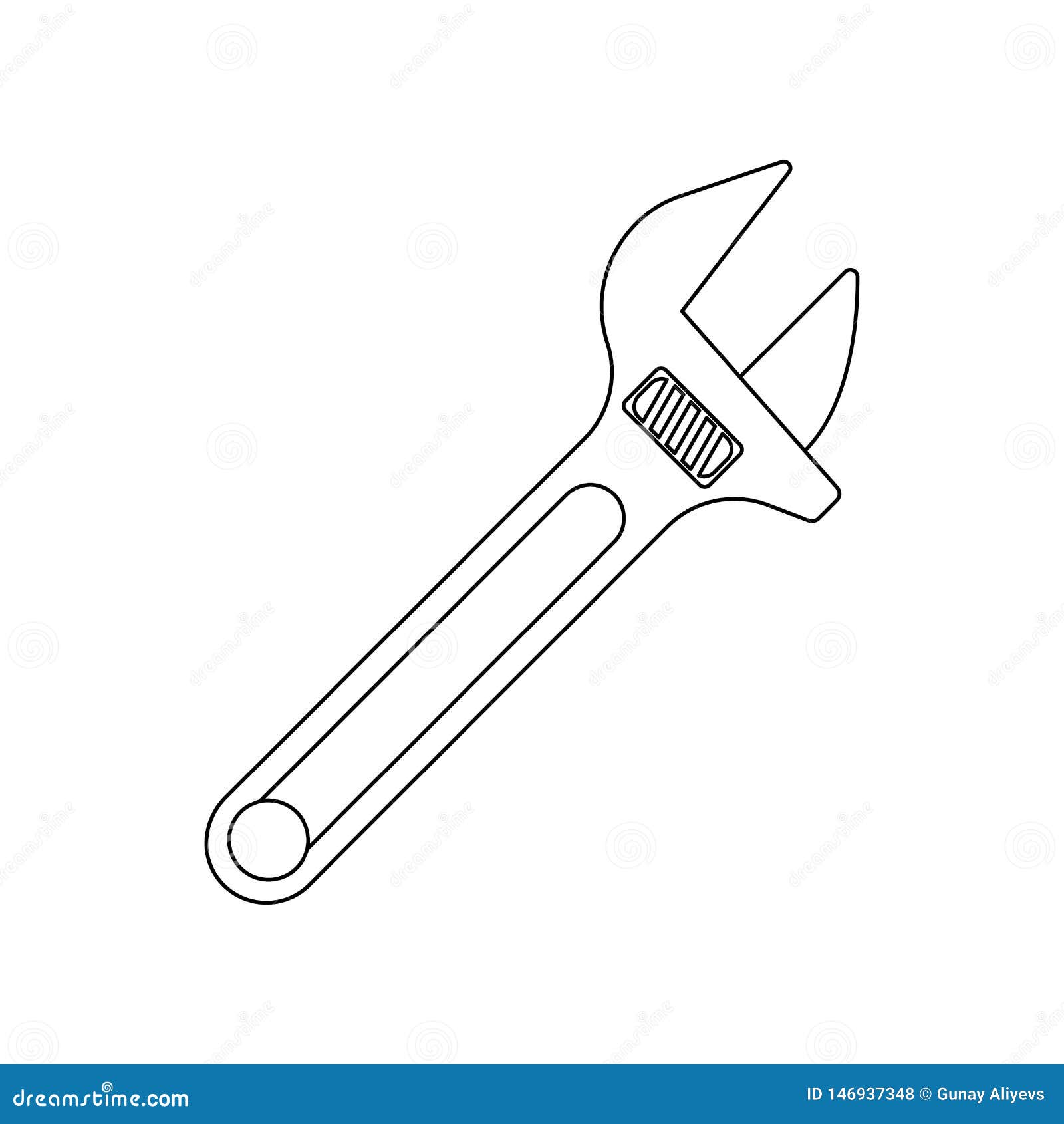 Color Open End Adjustable Spanner Icon. Element of Construction Tools ...