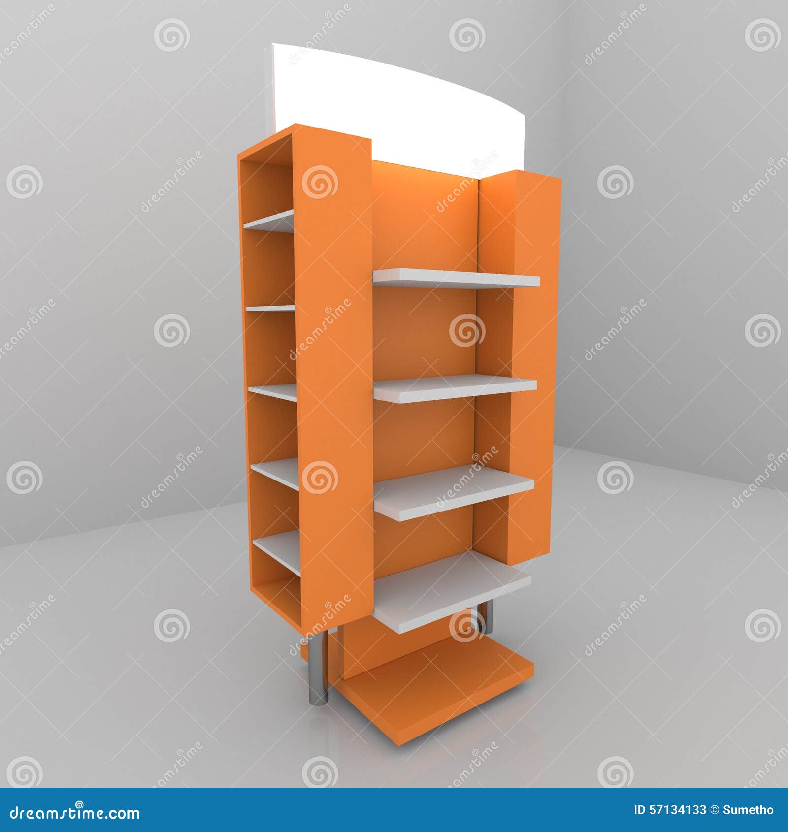 Color orange shelves stock illustration. Illustration of clean - 57134133