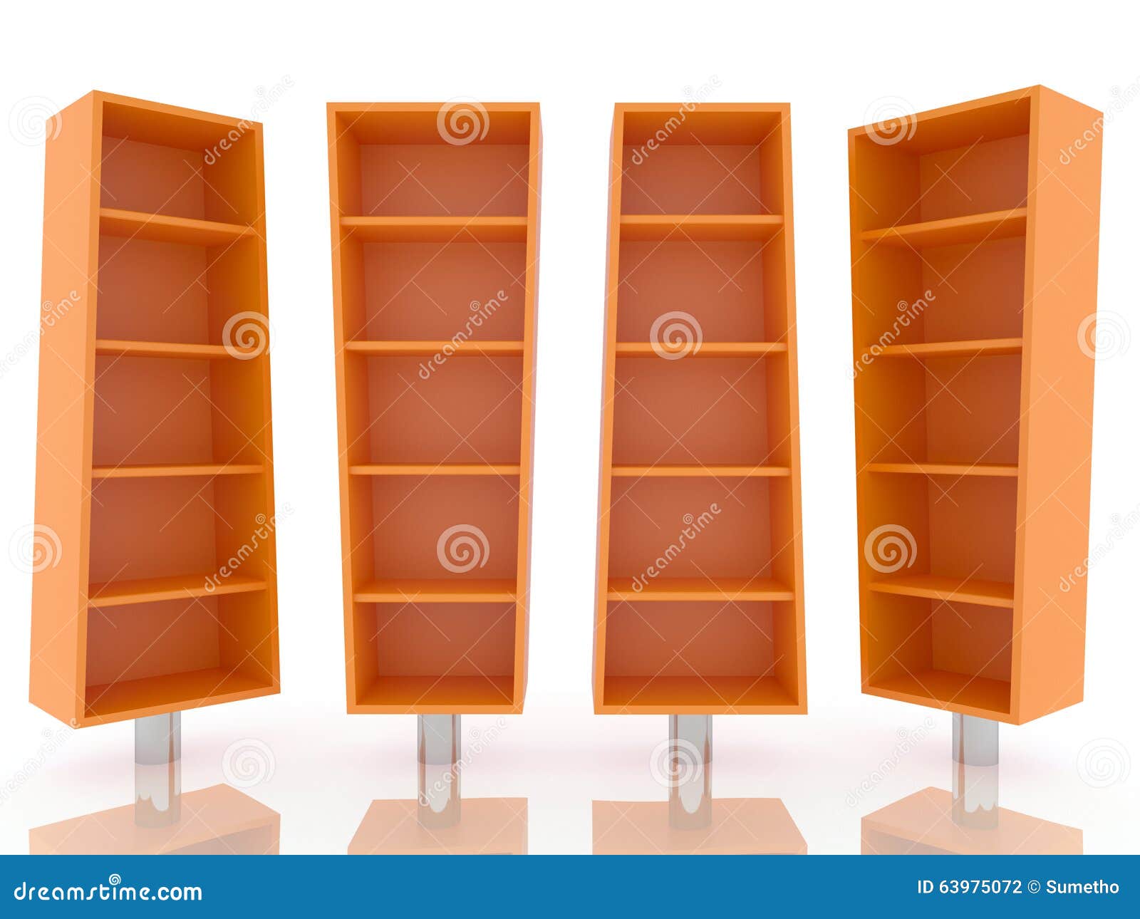 Color orange shelves stock illustration. Illustration of point - 63975072