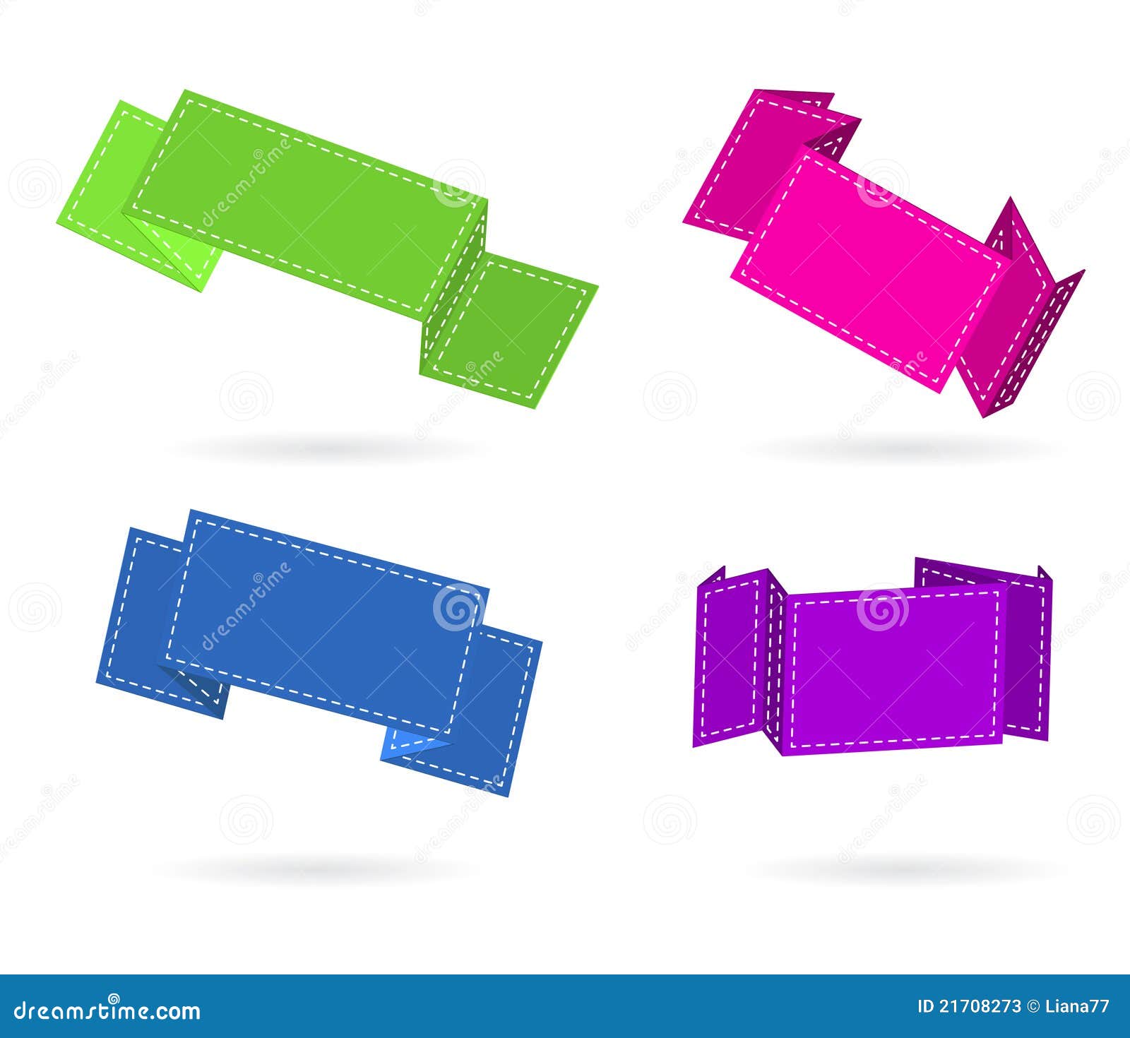 Set Of 3 Origami Labels Cartoon Vector | CartoonDealer.com #32258875
