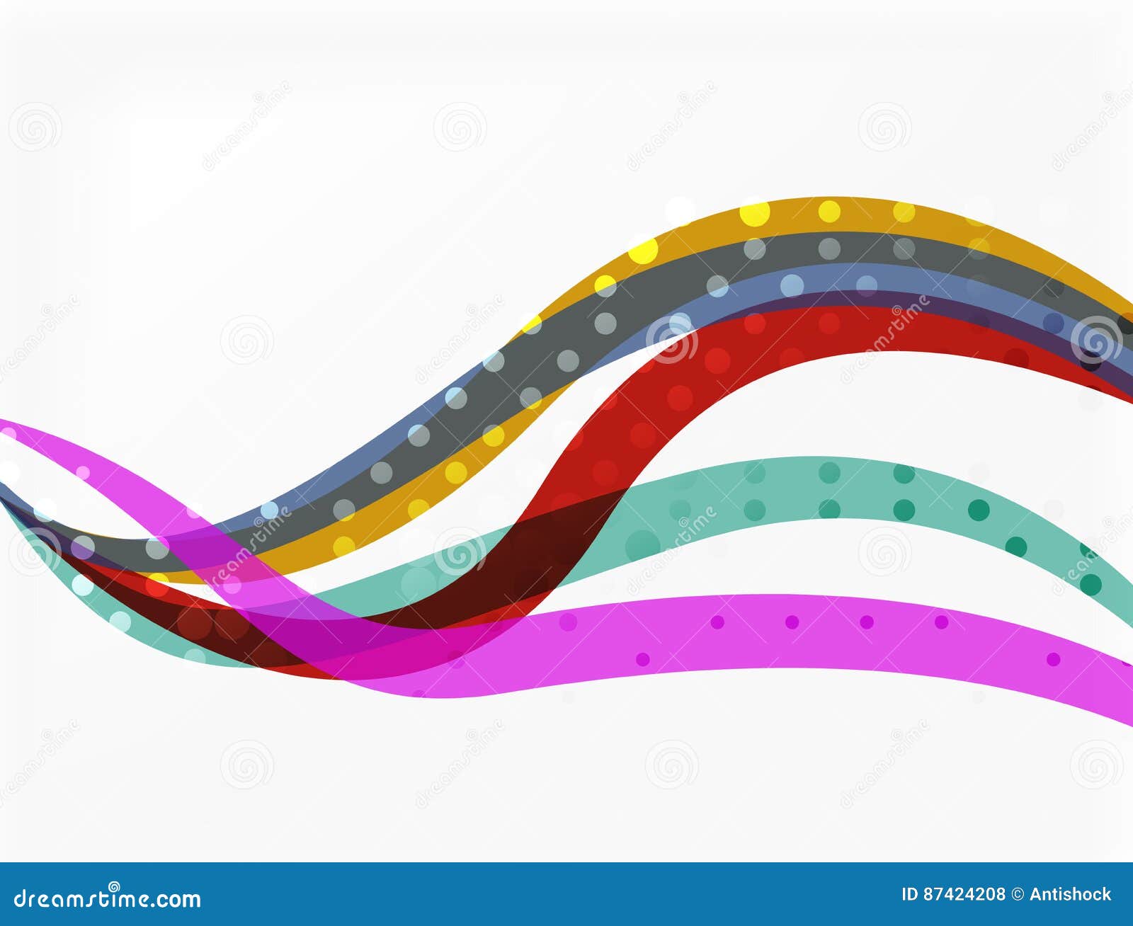 Color Overlapping Wave Stripes, Abstract Background. Stock Illustration ...