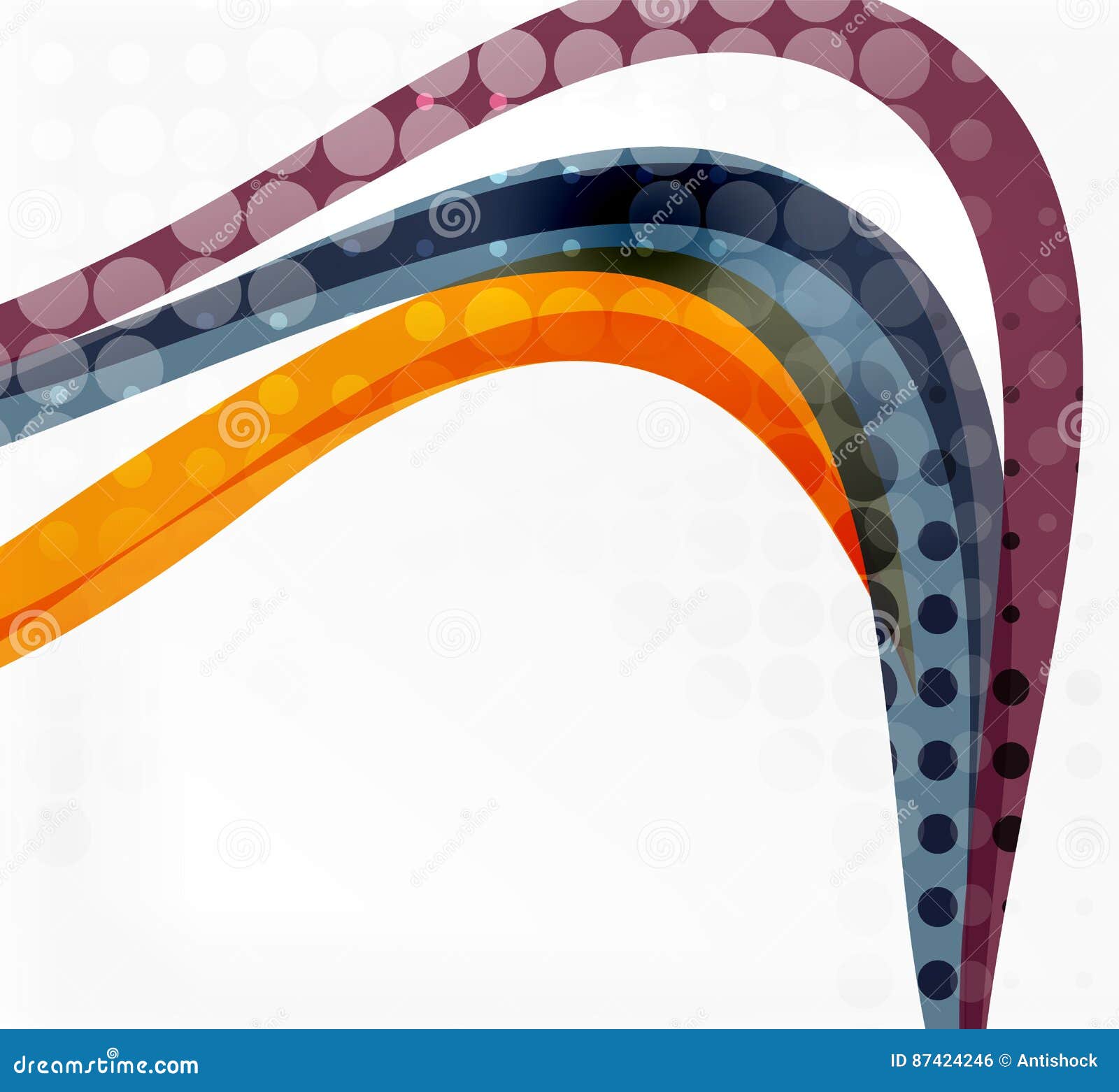 Color Overlapping Wave Stripes, Abstract Background. Stock Illustration ...