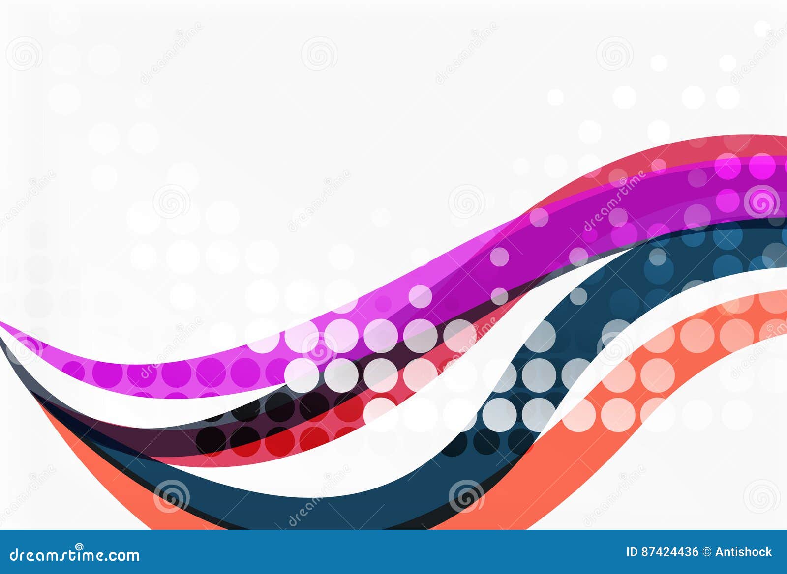 Color Overlapping Wave Stripes, Abstract Background. Stock Illustration ...