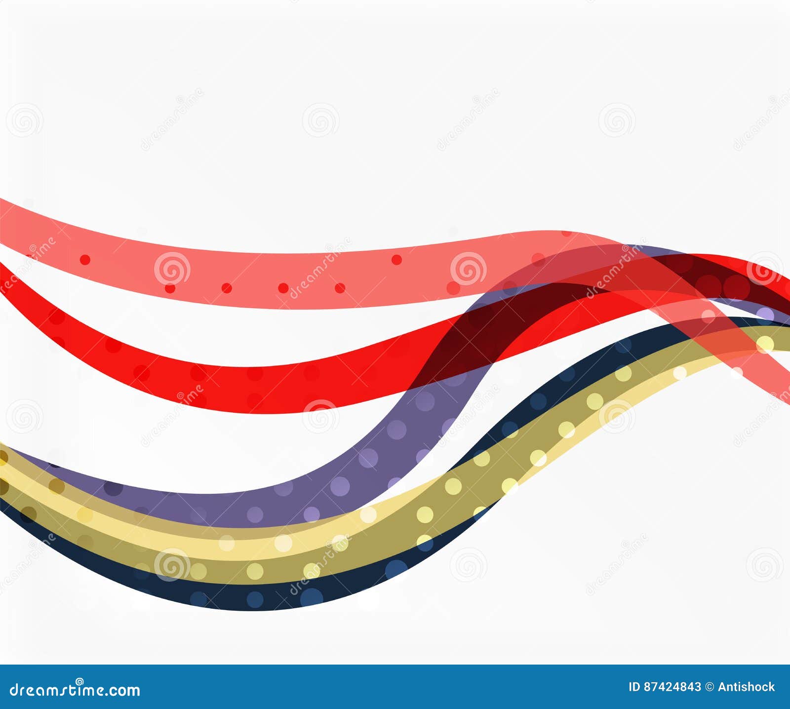 Color Overlapping Wave Stripes, Abstract Background. Stock Illustration ...