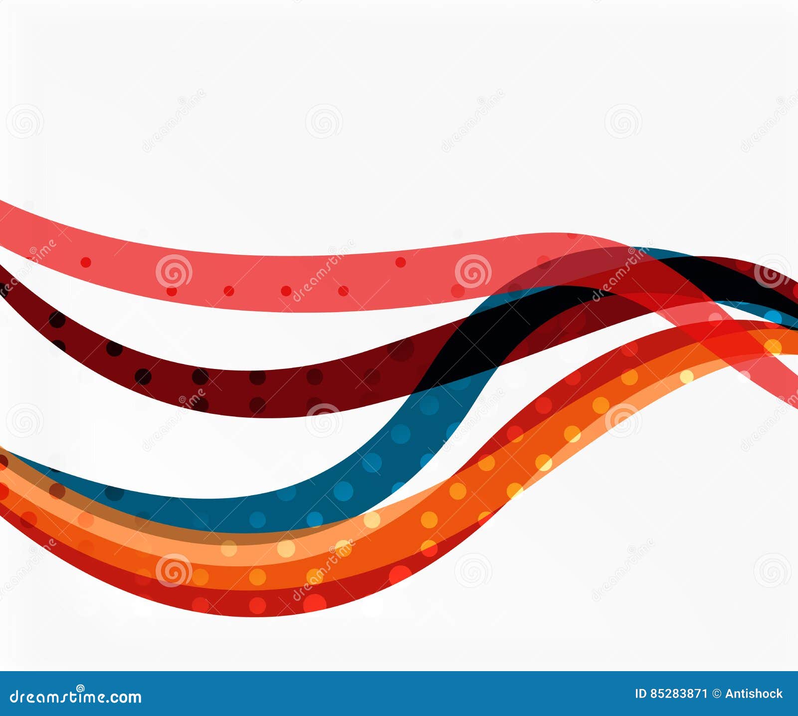 Color Overlapping Wave Stripes, Vector Abstract Background. Stock ...