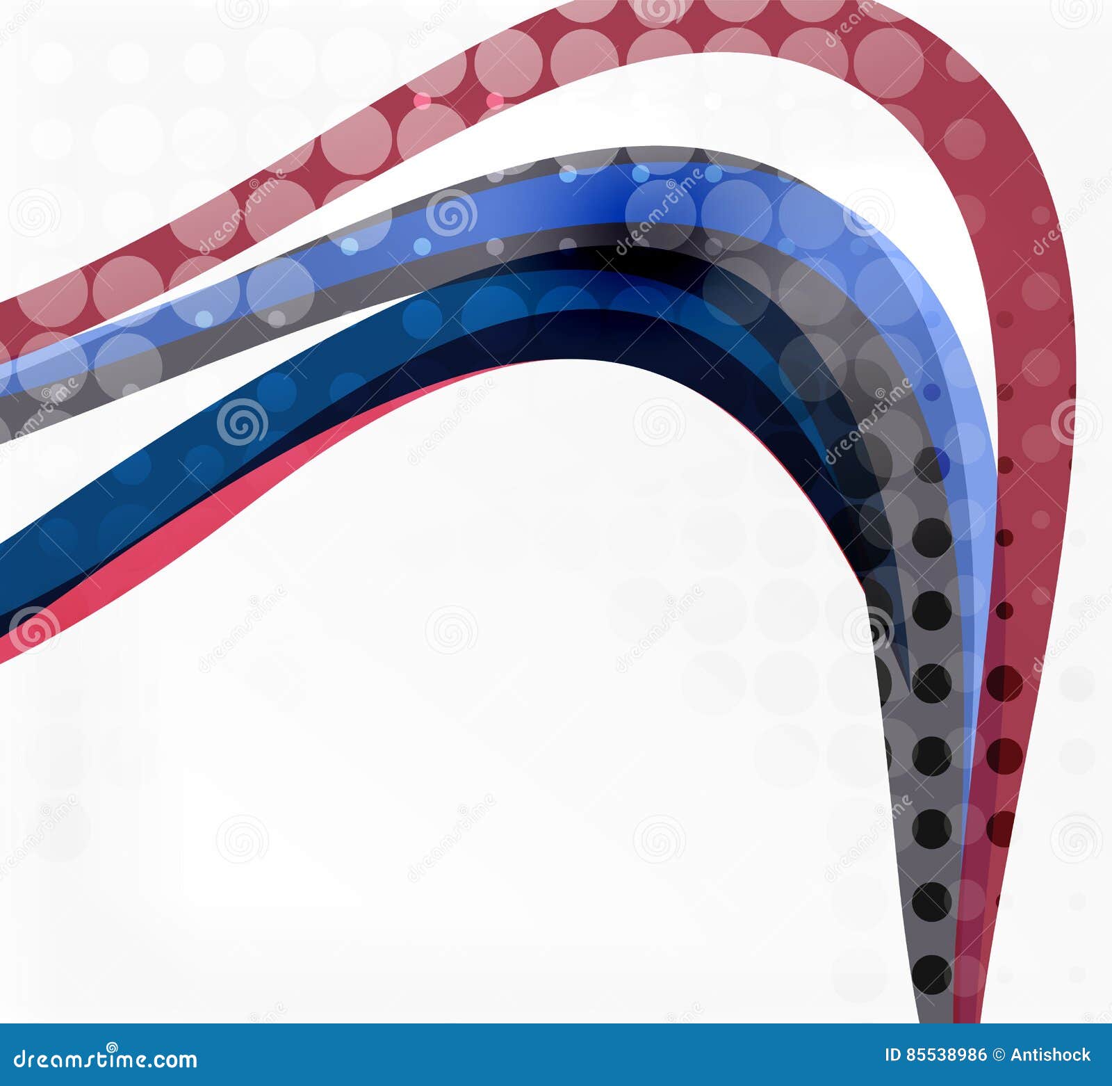 Color Overlapping Wave Stripes, Vector Abstract Background. Stock ...