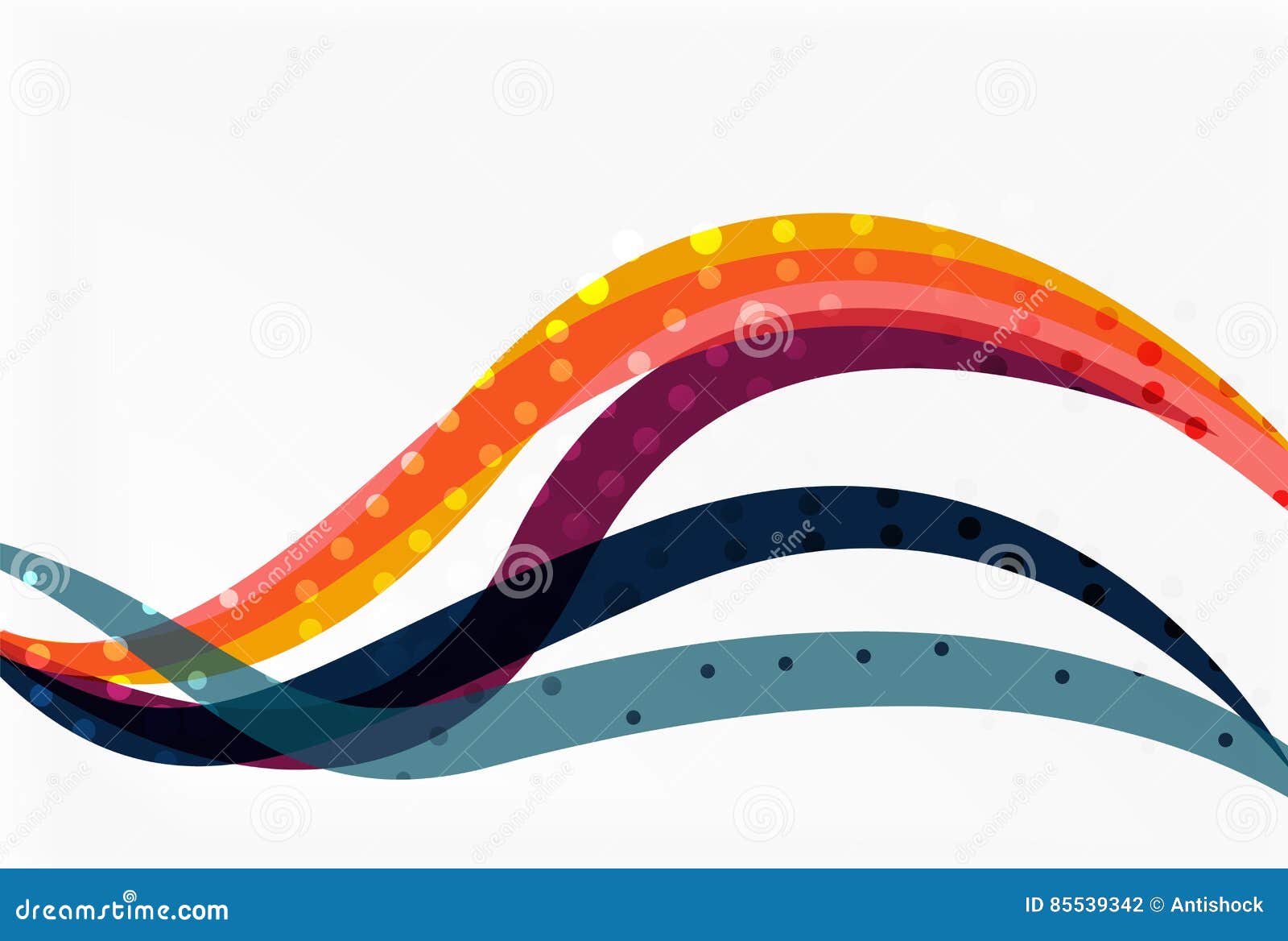 Color Overlapping Wave Stripes, Vector Abstract Background. Stock ...