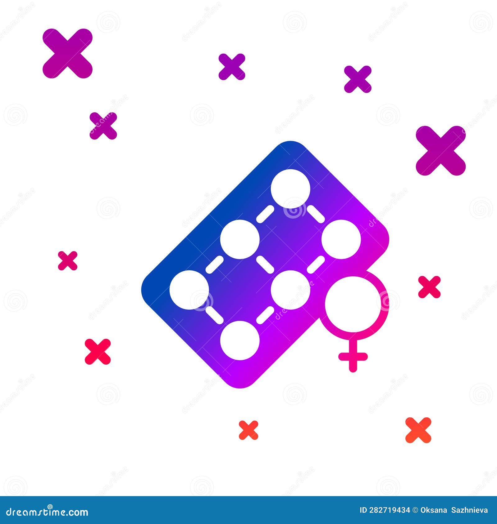 Color Packaging of Birth Control Pills Icon Isolated on White Background. Contraceptive Pill ...