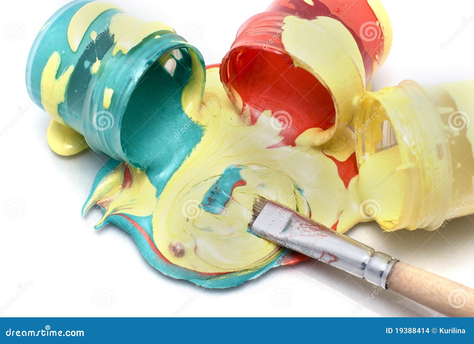 Color Paint for Drawing and Brush Stock Photo - Image of improvement ...