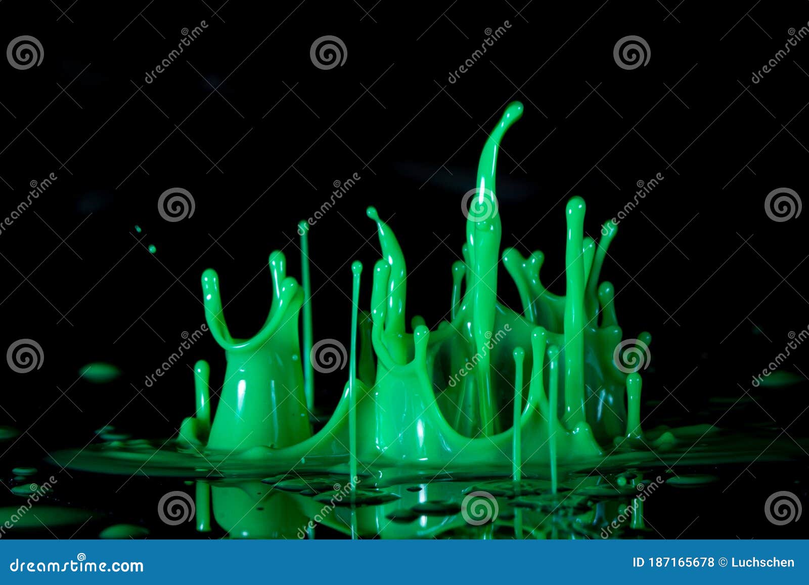 Color Paint Splash on a Black Background Stock Photo - Image of fluid ...