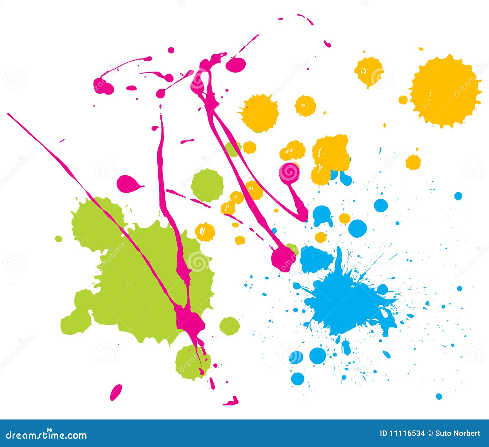 Color paint splashes stock vector. Illustration of blue - 11116534