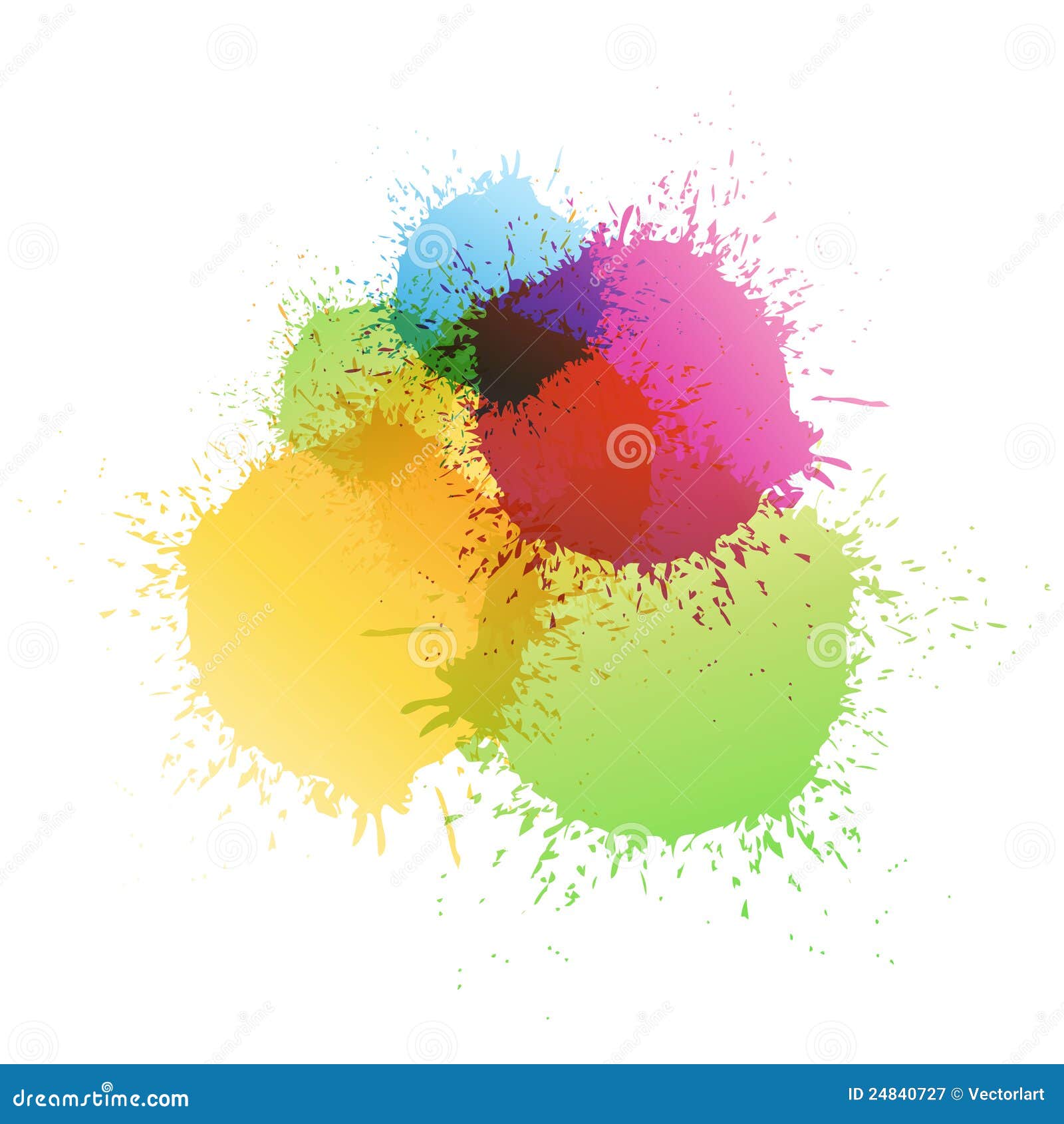 Color paint splashes stock vector. Illustration of banner - 24840727