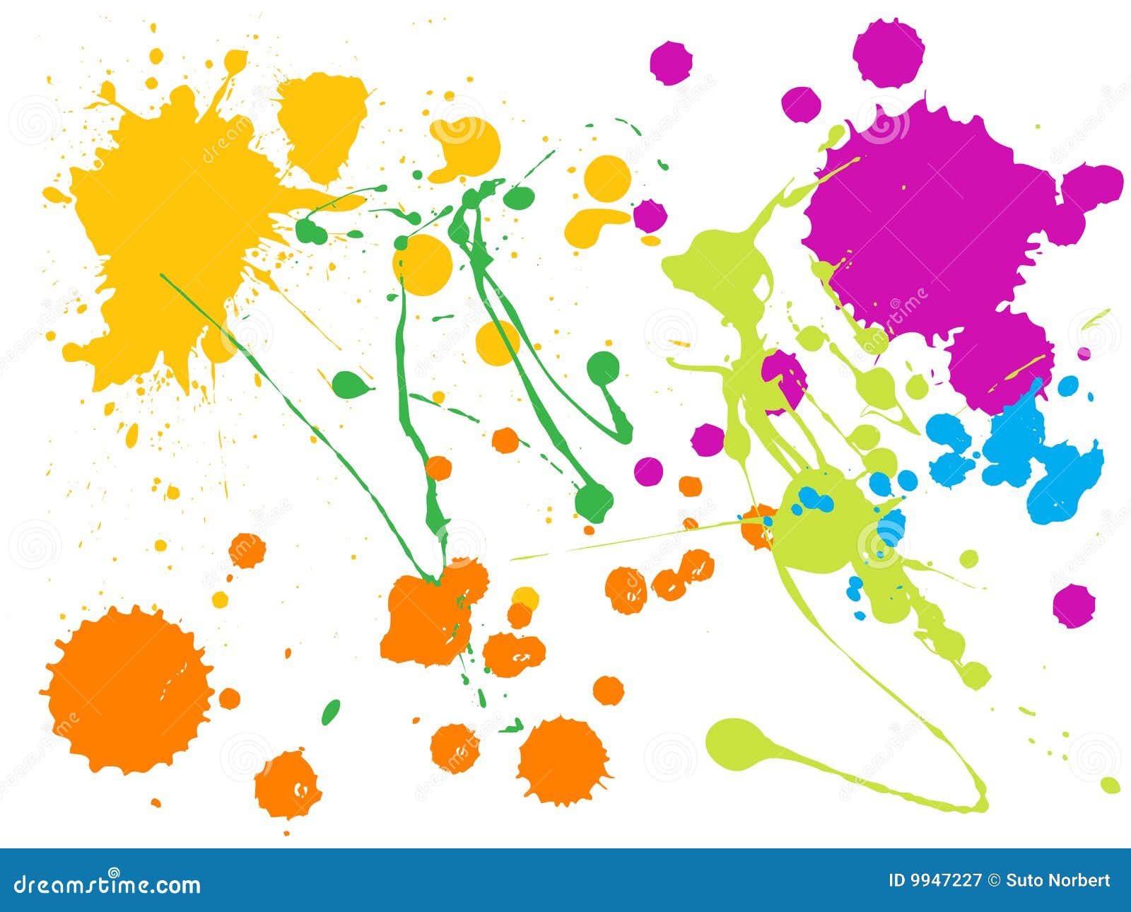 Color paint splashes stock vector. Illustration of ketchup - 9947227