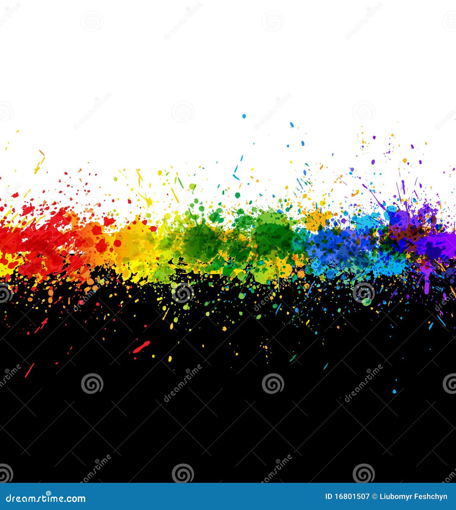 Color Paint Splashes. Gradient Background Cartoon Vector ...