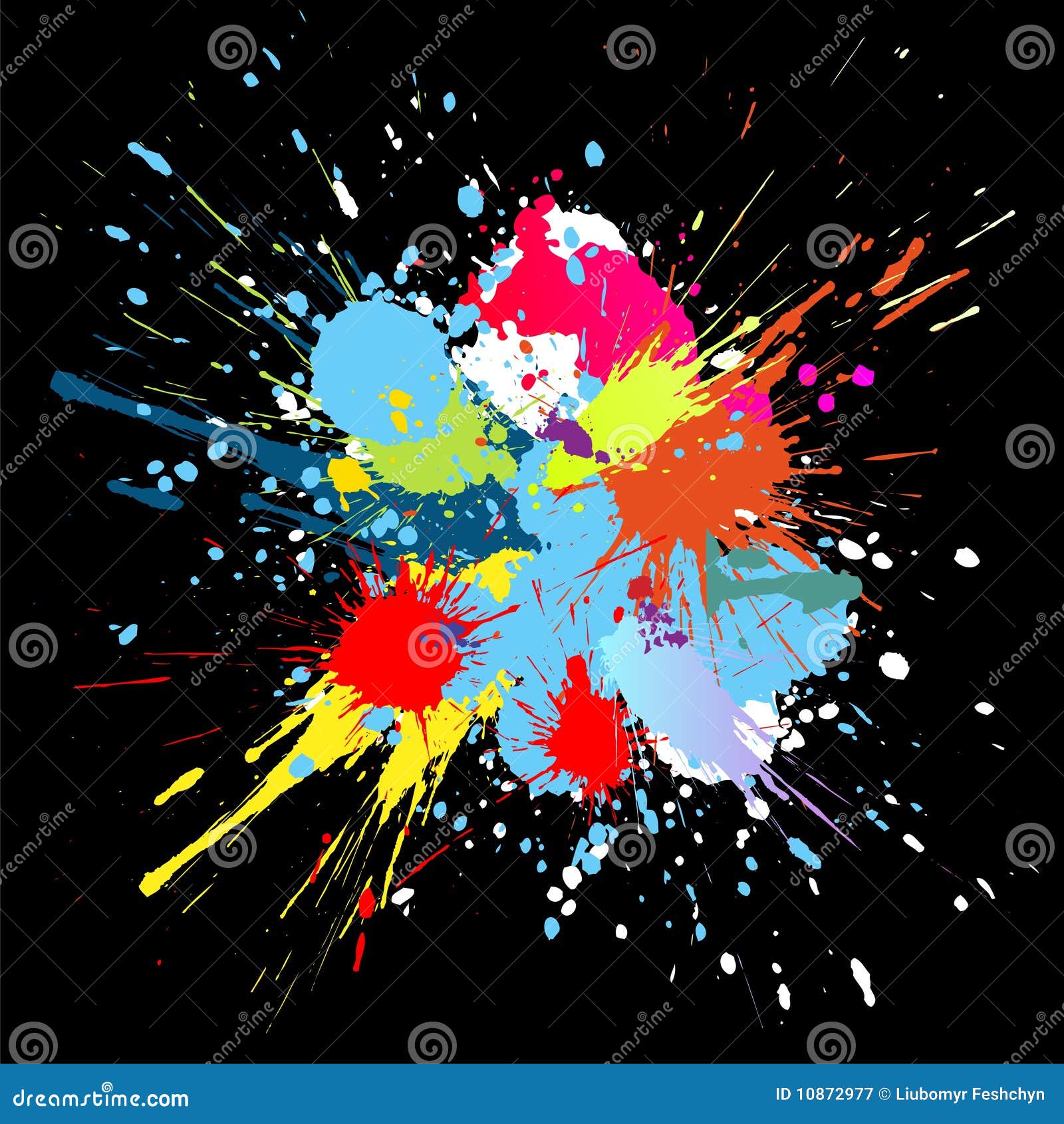 Paint Splashes Set For Design Use In Vector Format. Color Can Be ...