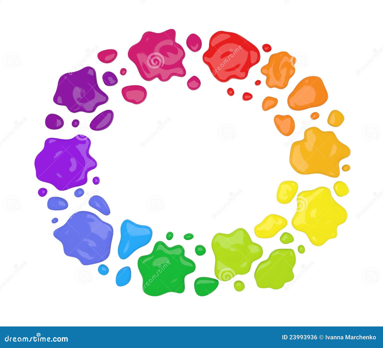 Color paint splashes round stock illustration. Illustration of concept ...