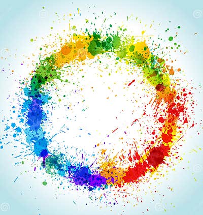 Color Paint Splashes Round Background Stock Vector - Illustration of ...