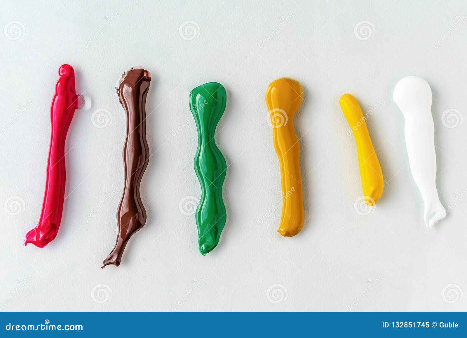 Color Paint Squeezed Out of the Tube. Multi Colored Palette Stock Image ...