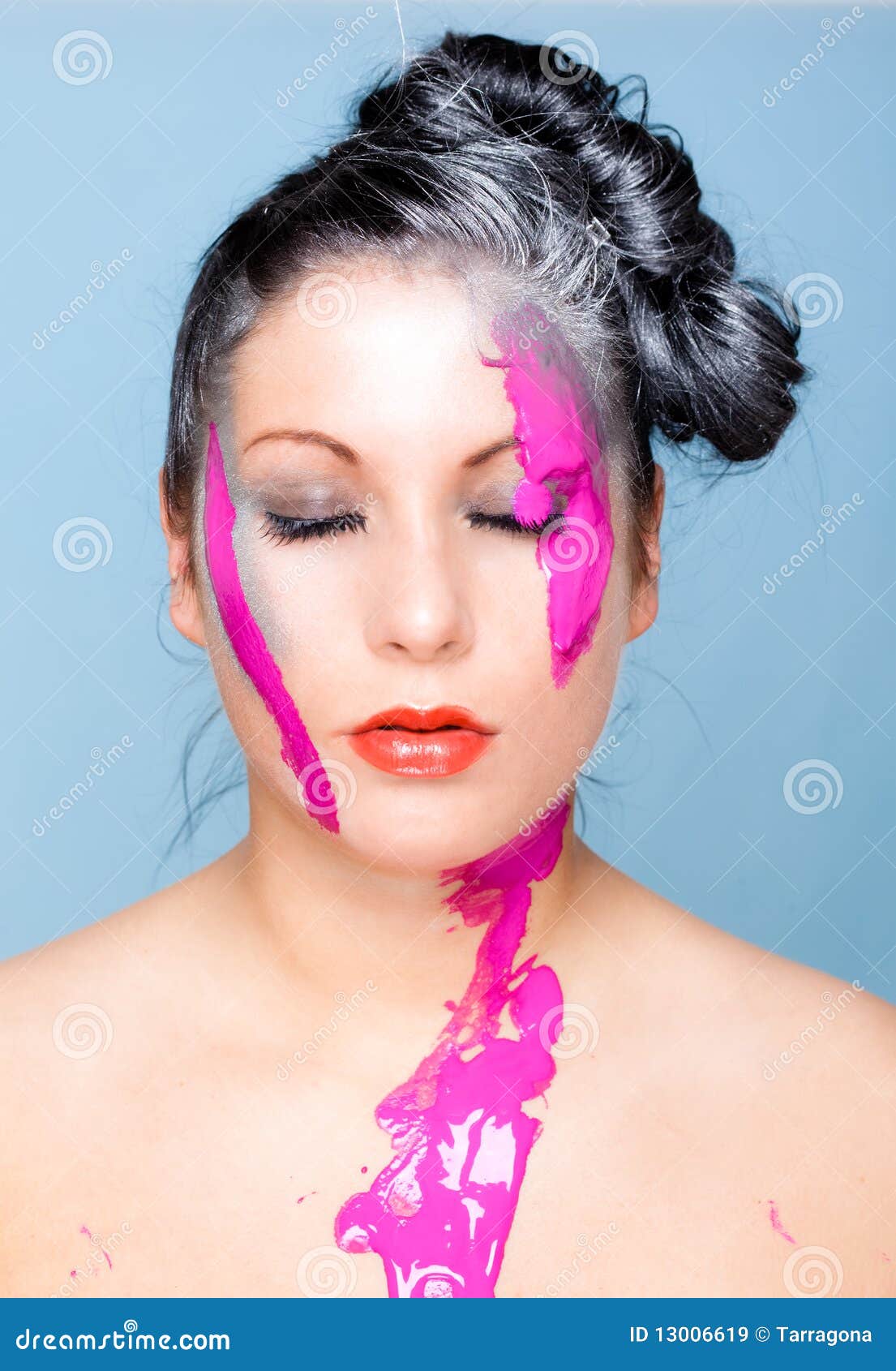 Color paint woman beauty stock image. Image of drip, glamour - 13006619