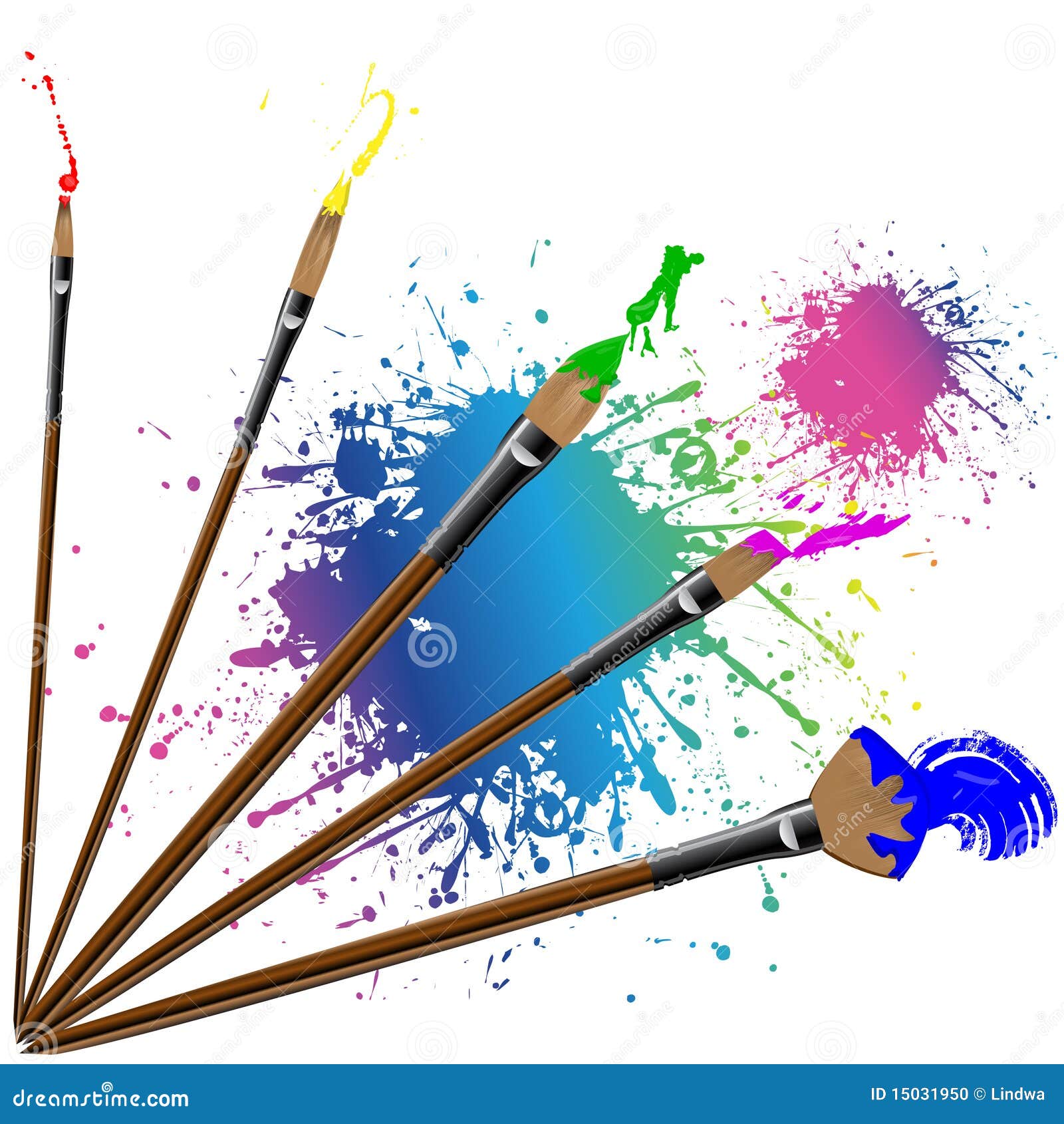 Color Paintbrush with Splashes Stock Vector - Illustration of paint ...