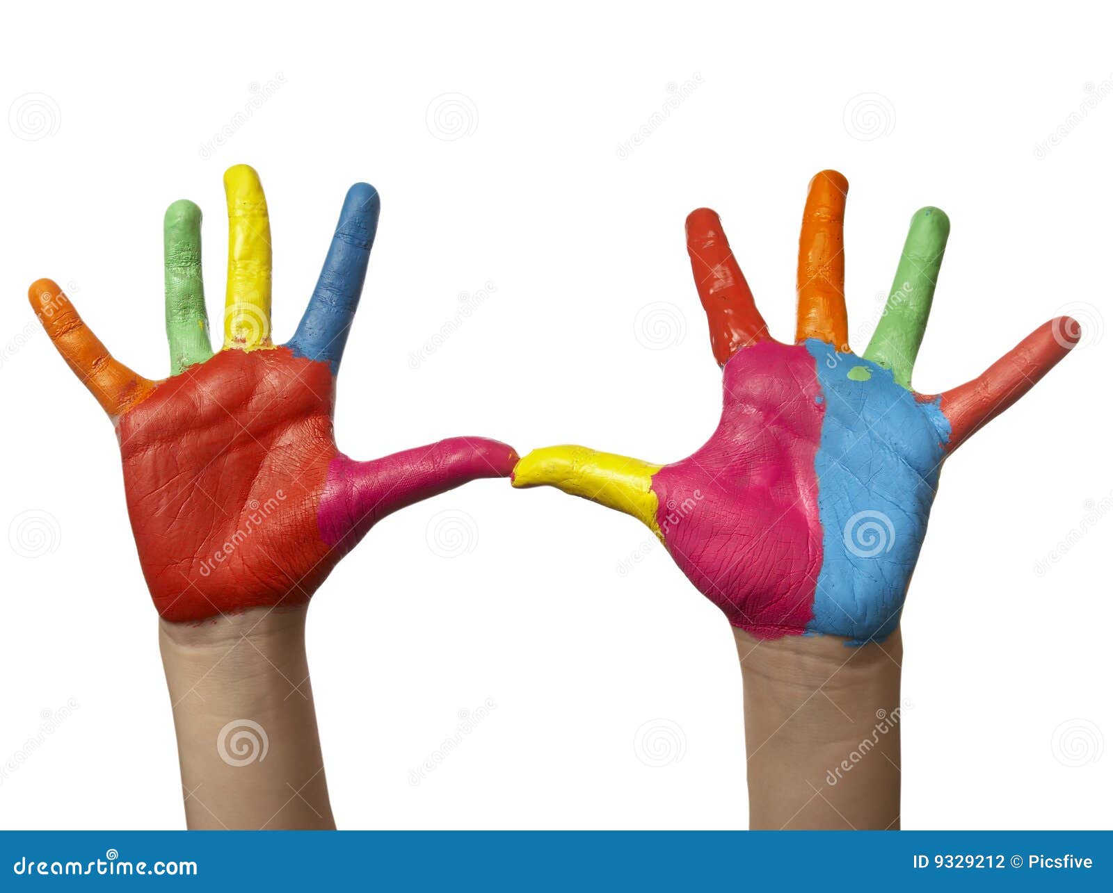 Color painted child hand stock photo. Image of concentration - 9329212