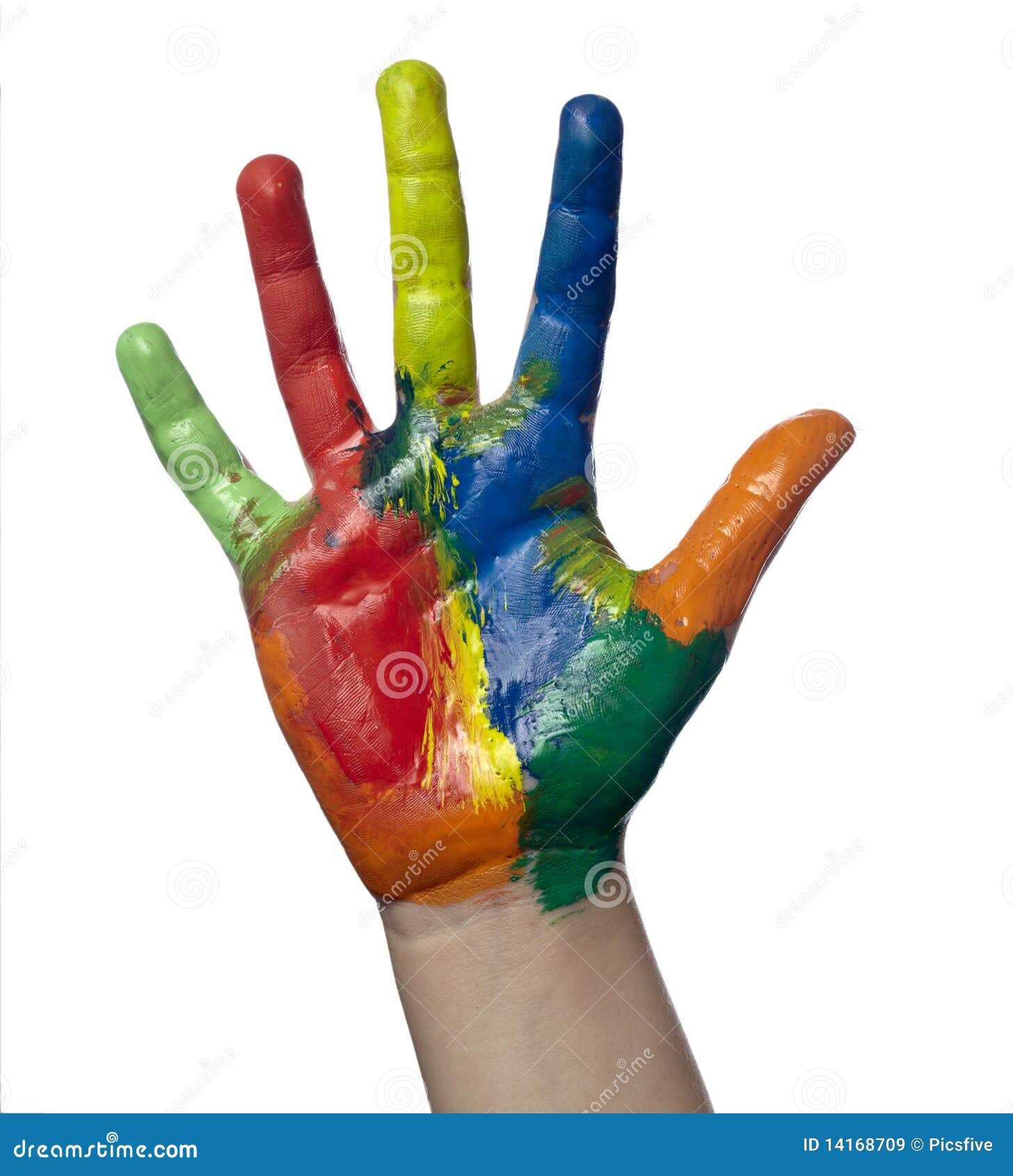 Color Painted Child Hand Art Craft Stock Image - Image of background ...