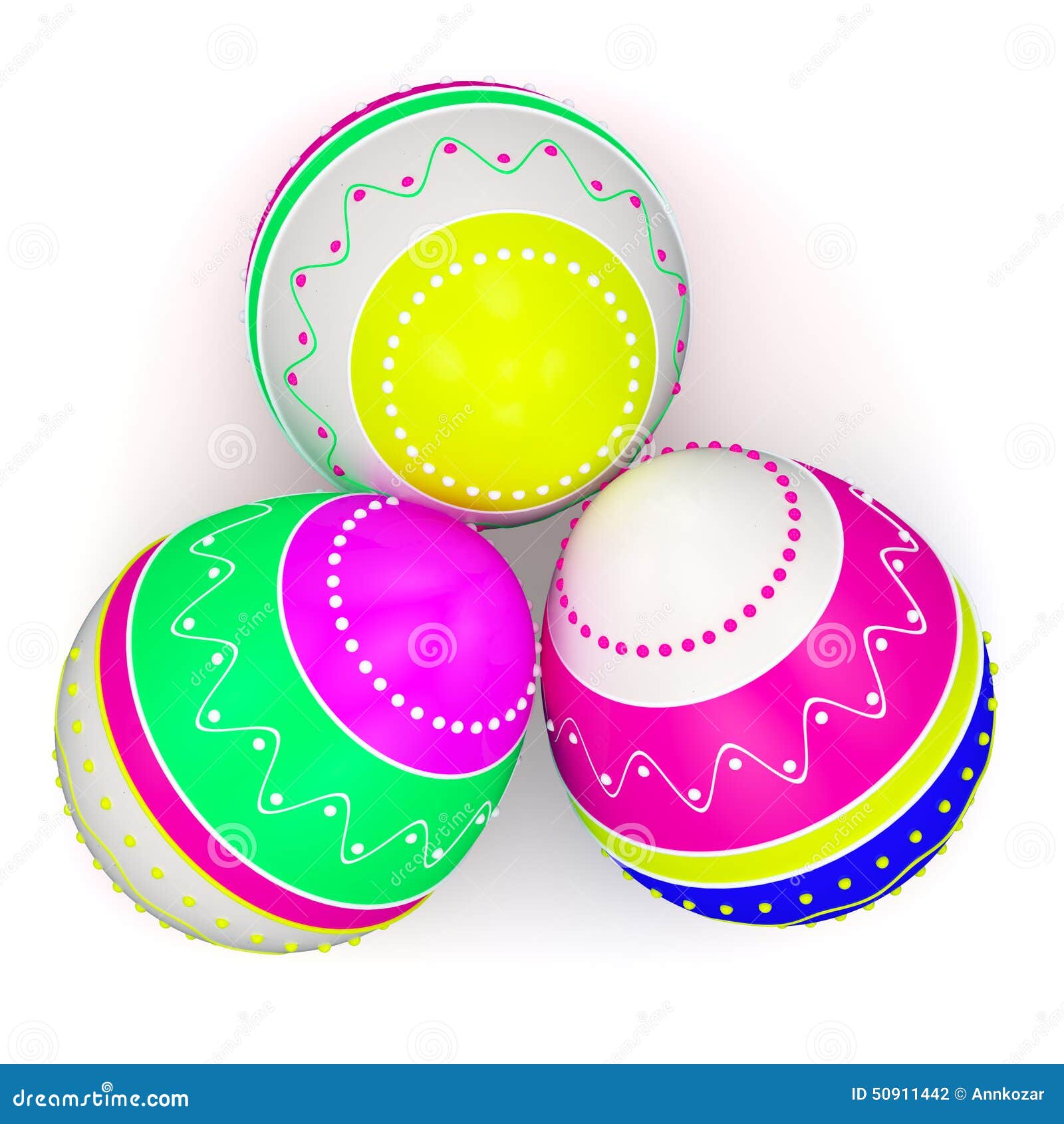 Color Painted in Neon Colors Modern Easter Eggs Stock Illustration ...